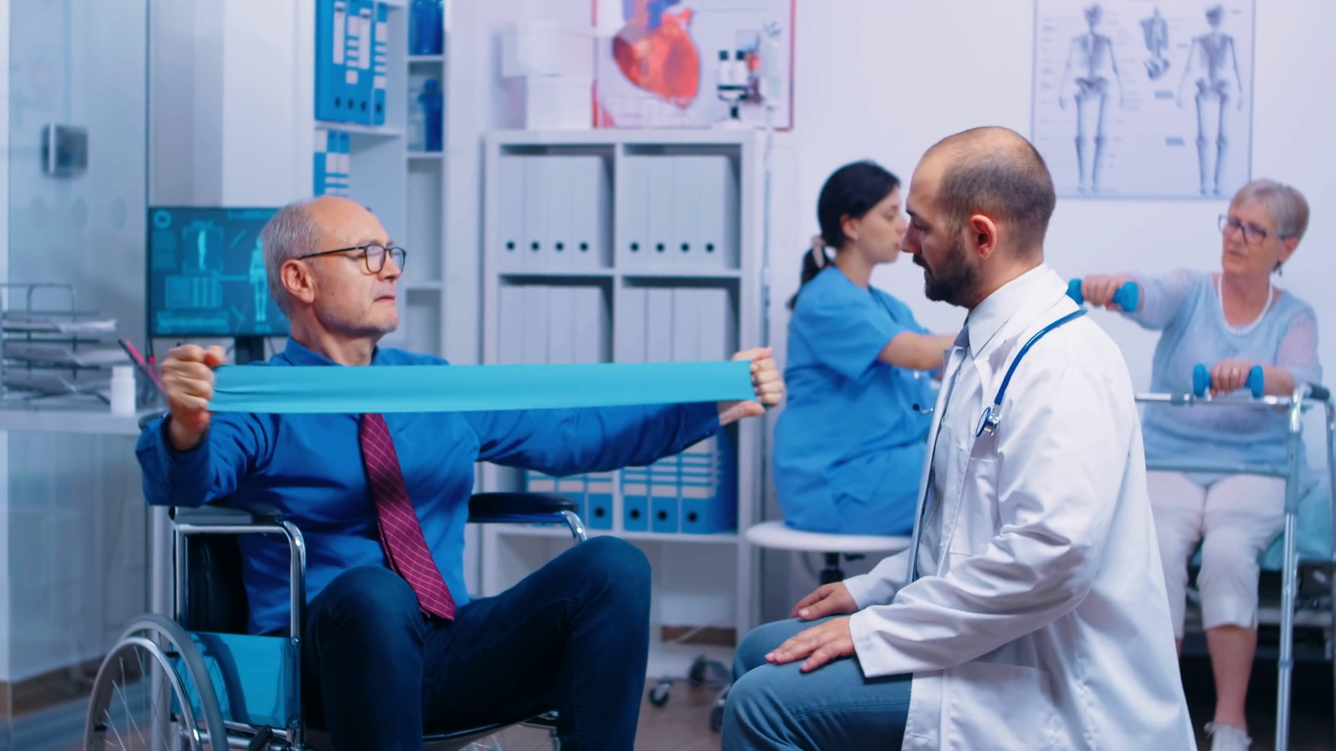 Invalid In Wheelchair Gaining Muscle Stock Footage SBV-338614133 ...