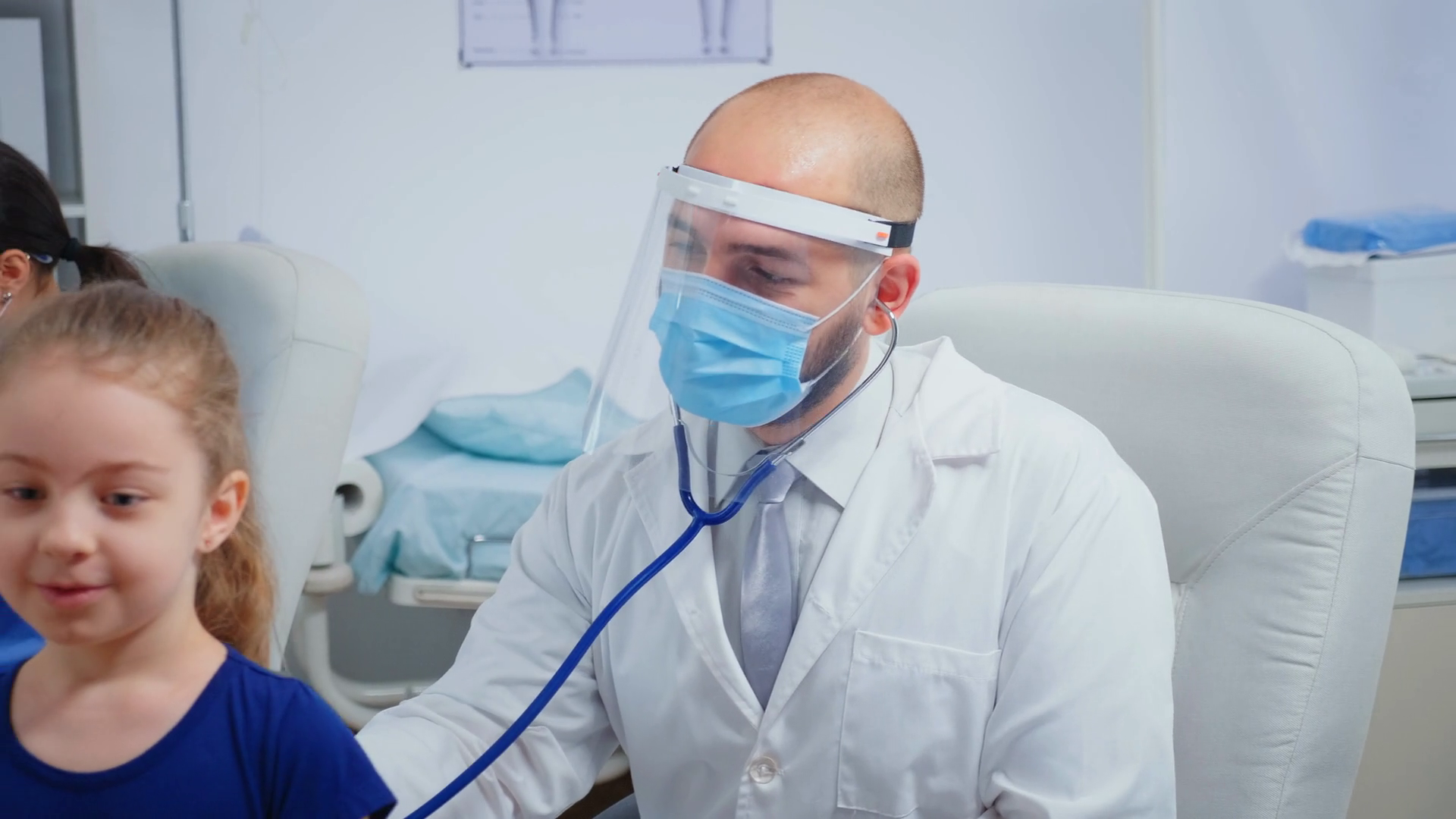 Male Doctor Giving Girl Checkup In Doctor Stock Footage Sbv 338718308