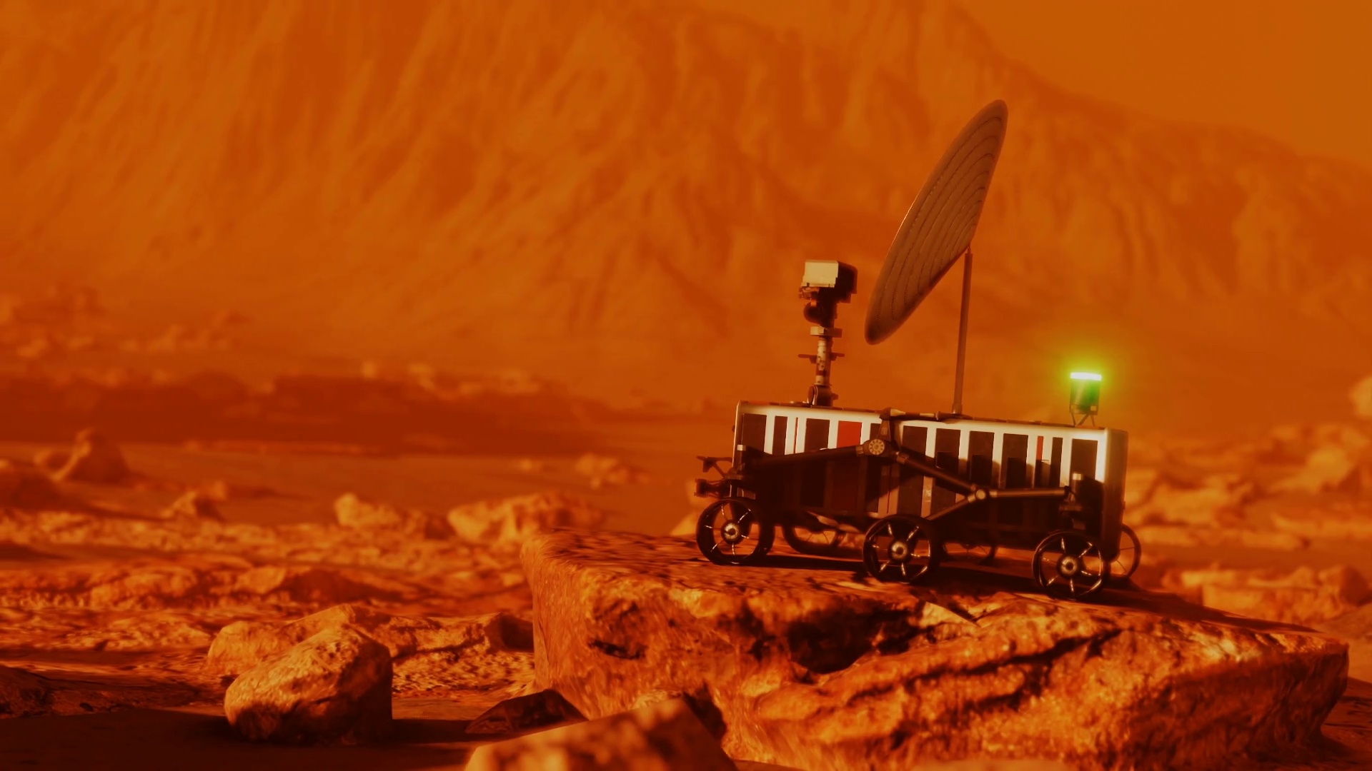 Mars Robotic Rover On Red Place Surface Stock Motion Graphics SBV ...