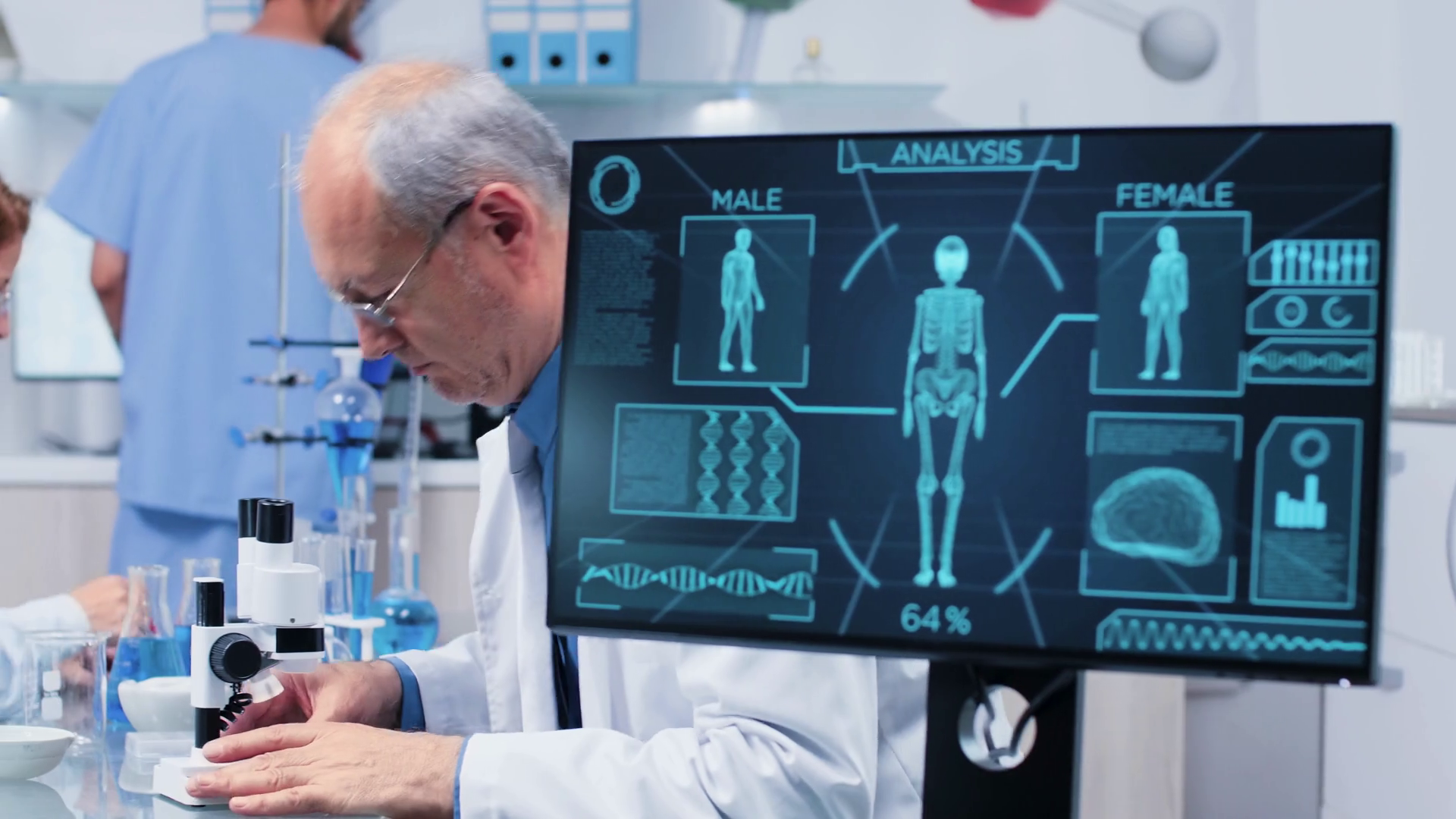 Scientists At Work In Modern Laboratory Stock Footage SBV-335906124 ...