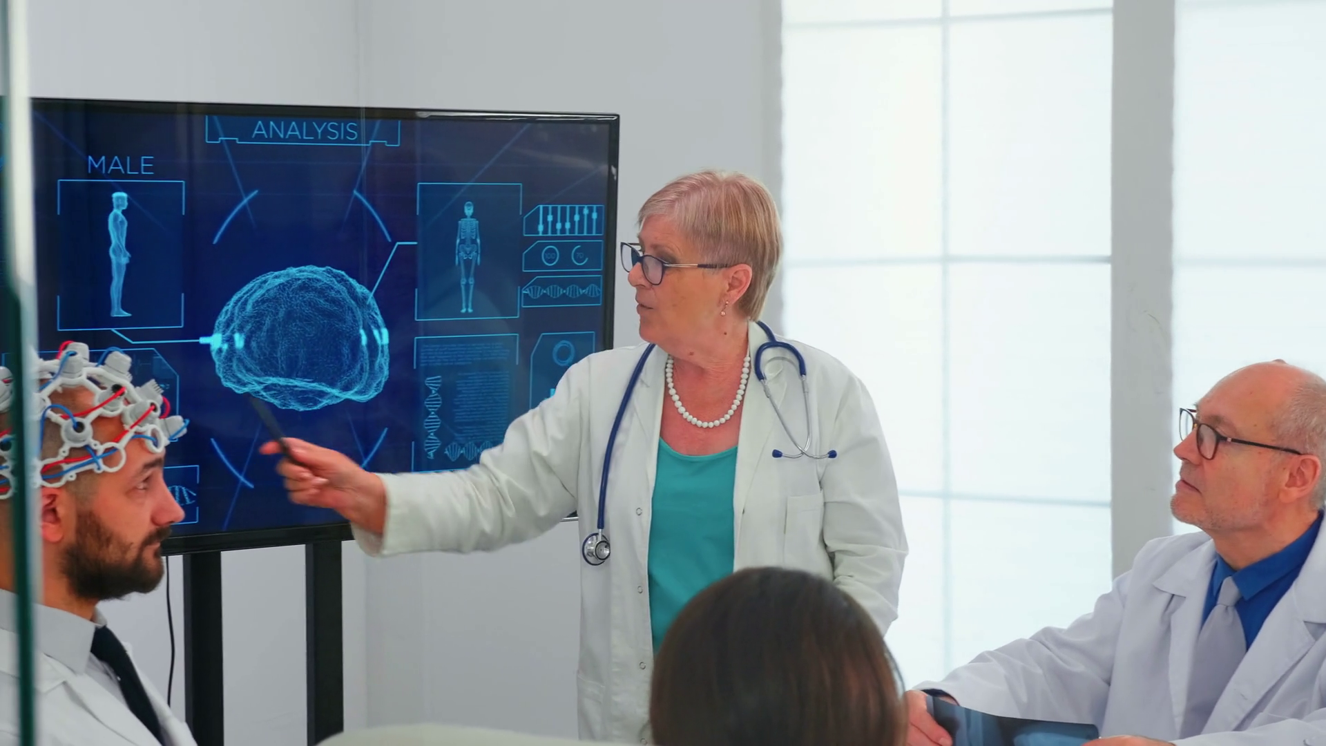 Neurologist Reading Brain Waves On Monitor Stock Footage SBV-338947926 ...