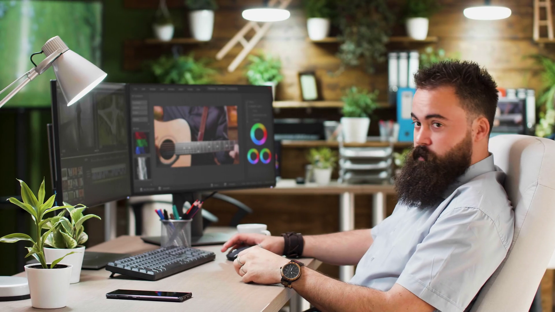 Portrait Of Male Video Editor Colorist Stock Footage SBV-335656276 ...