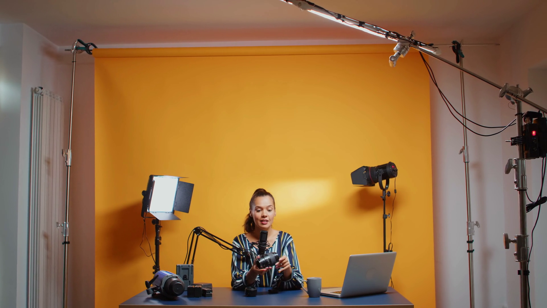Professional Studio Set Of Video Blogger Stock Footage SBV-338655628 ...