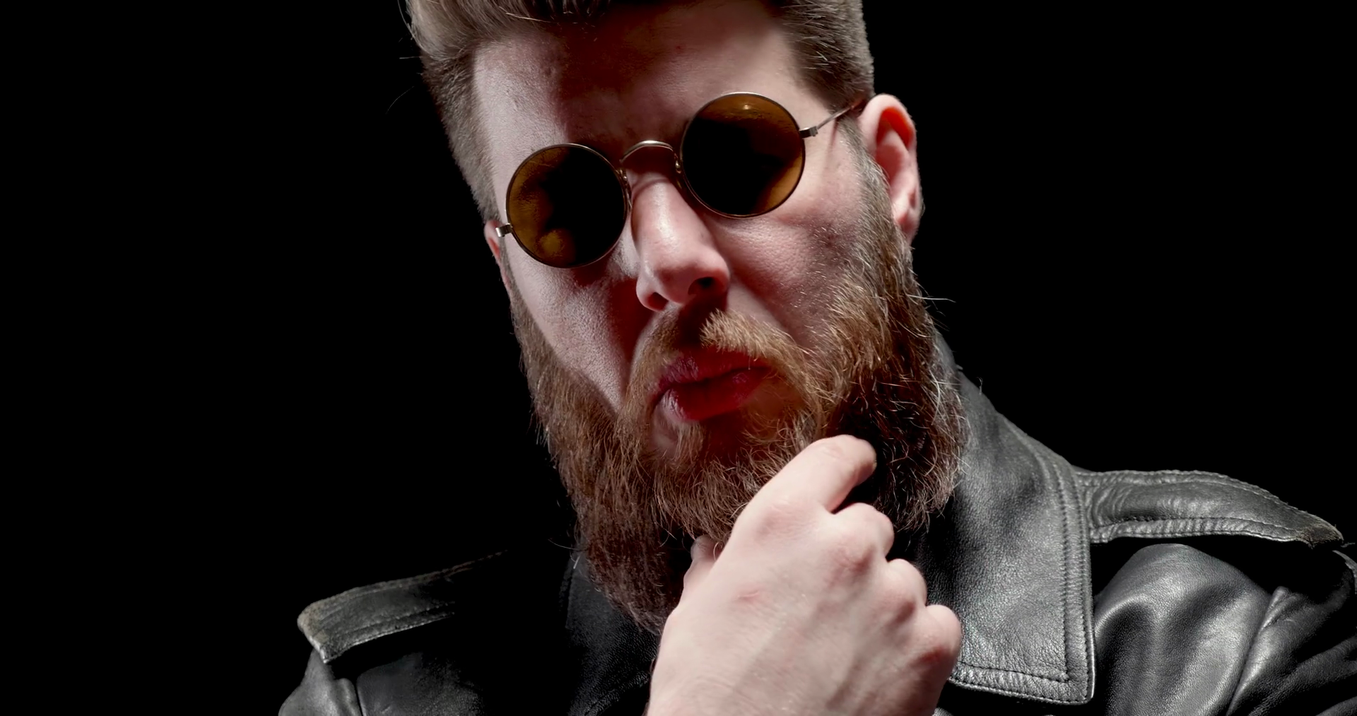 Serious Man With Heavy Metal Look Chews Stock Footage SBV-332717319 ...