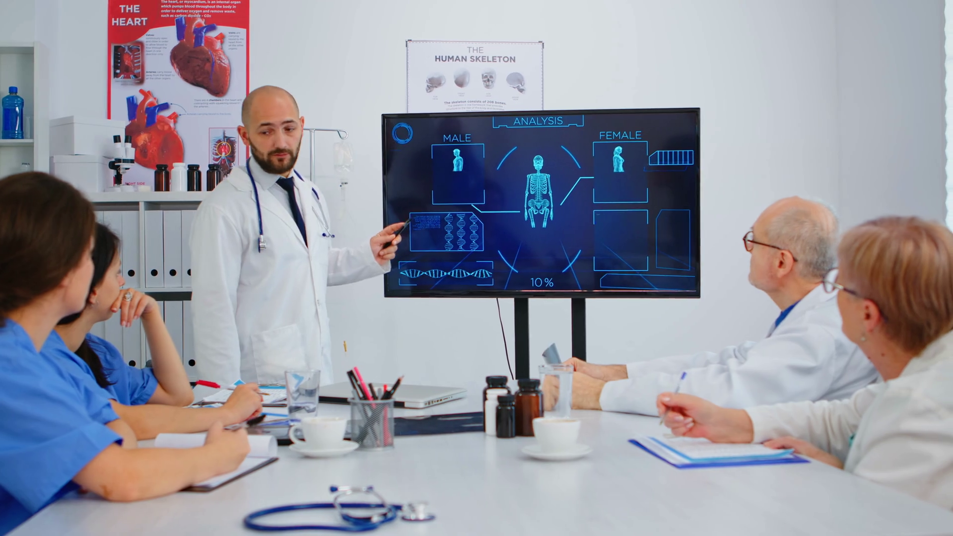 Specialist Surgeon Presenting Human Internal Stock Footage SBV ...