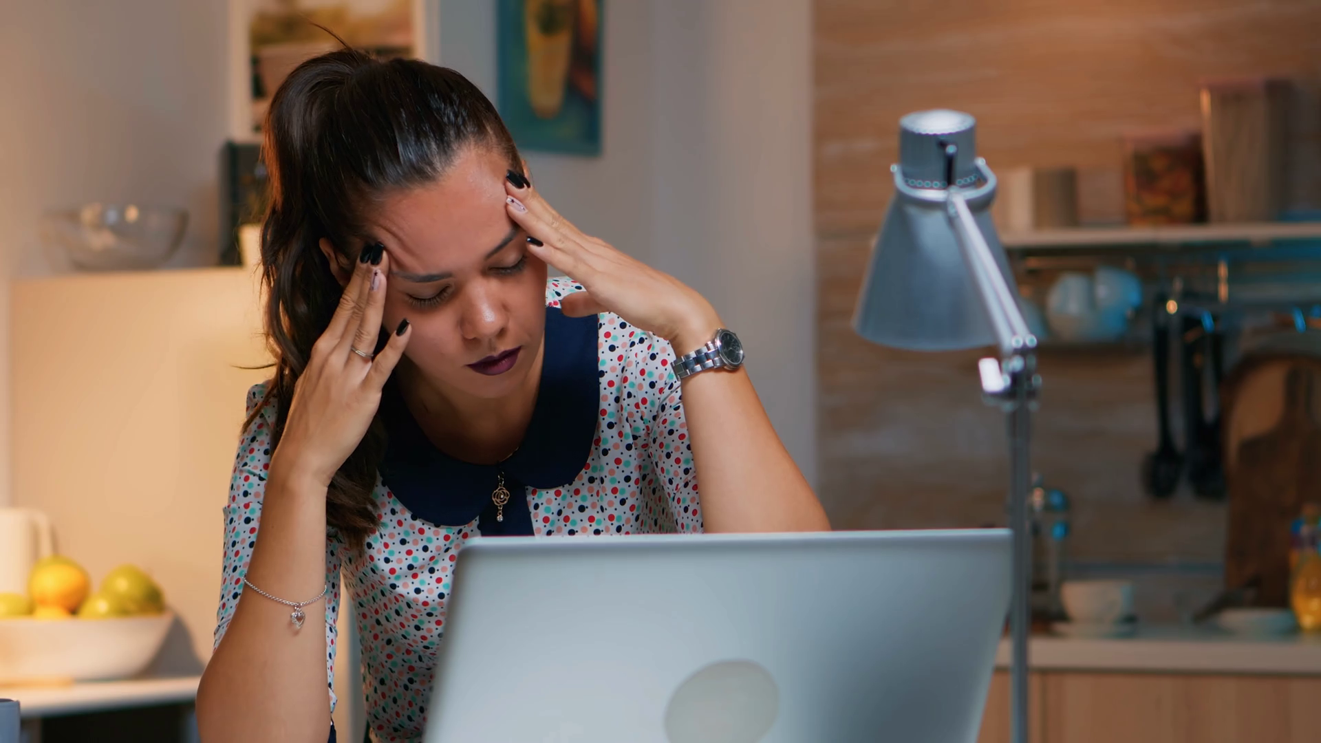 Stressed Busy Woman With Headache Working Stock Footage SBV-338789099 ...