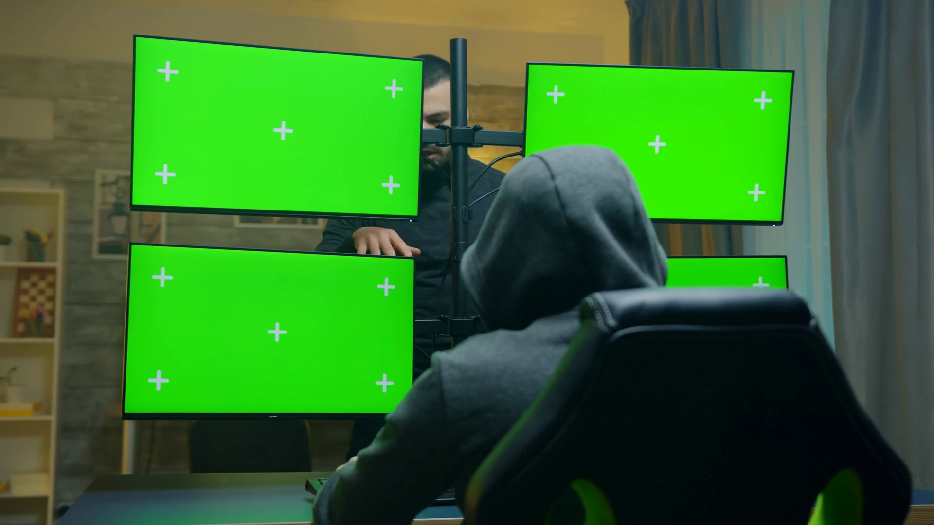 Team of dangerous hacker talking about how to attack the government ...