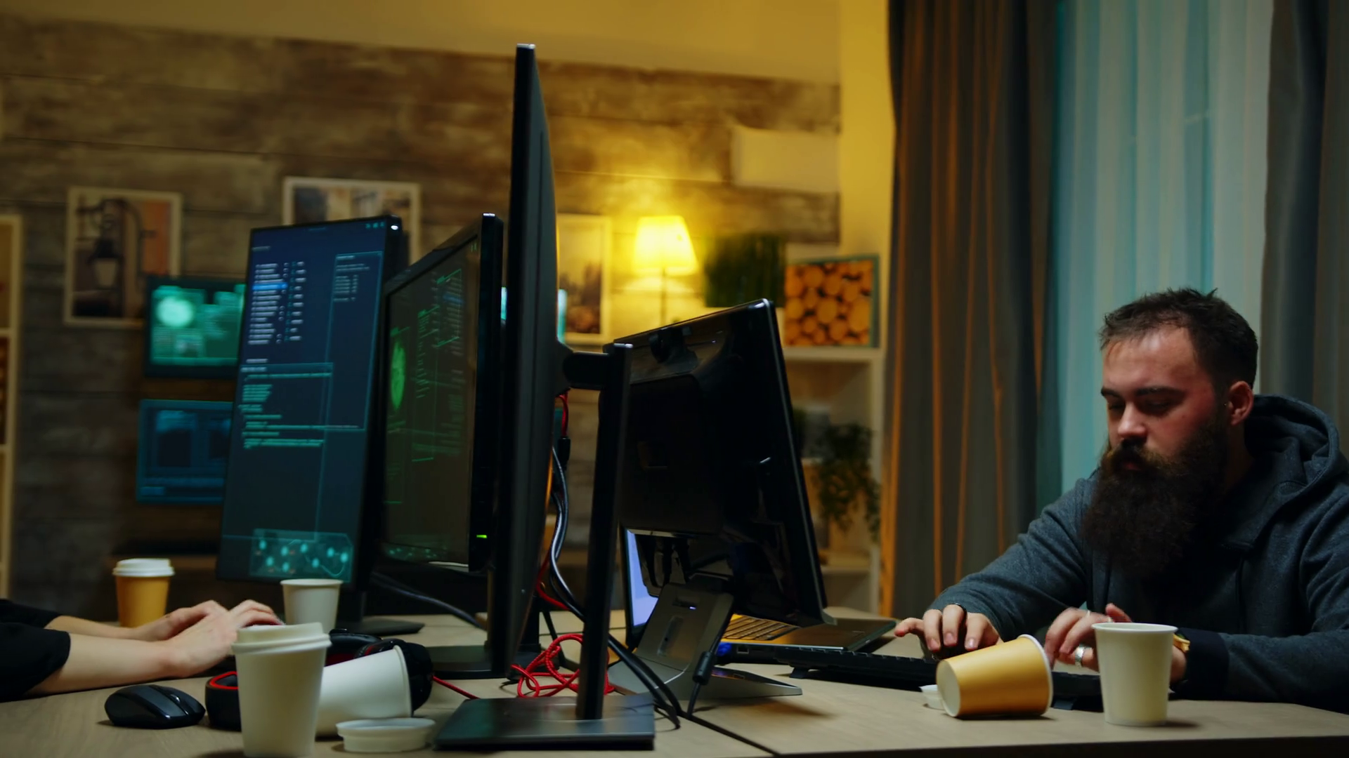 Team Of Hacker Almost Caught Law Enforcement Stock Footage SBV ...