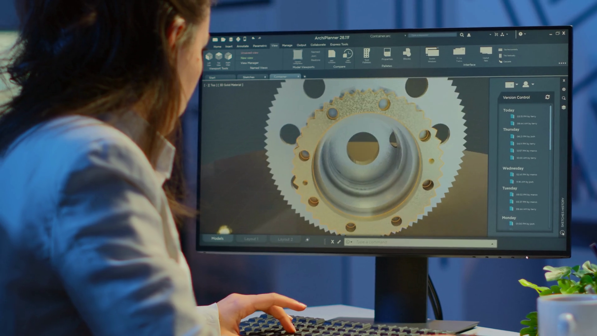 Woman Architect Working In Modern Cad Stock Footage SBV-339006606 ...