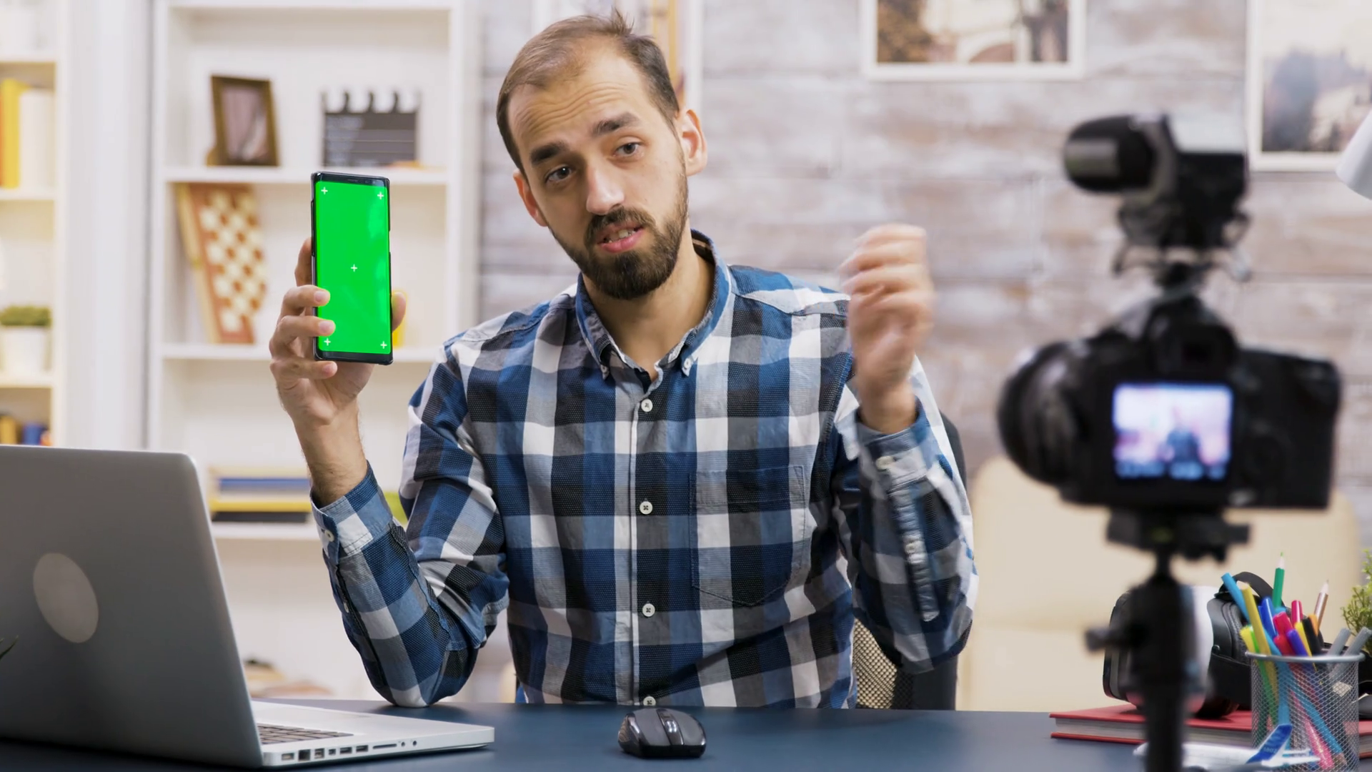 Young Famous Influencer Filming Review Of Stock Footage SBV-337991632 ...