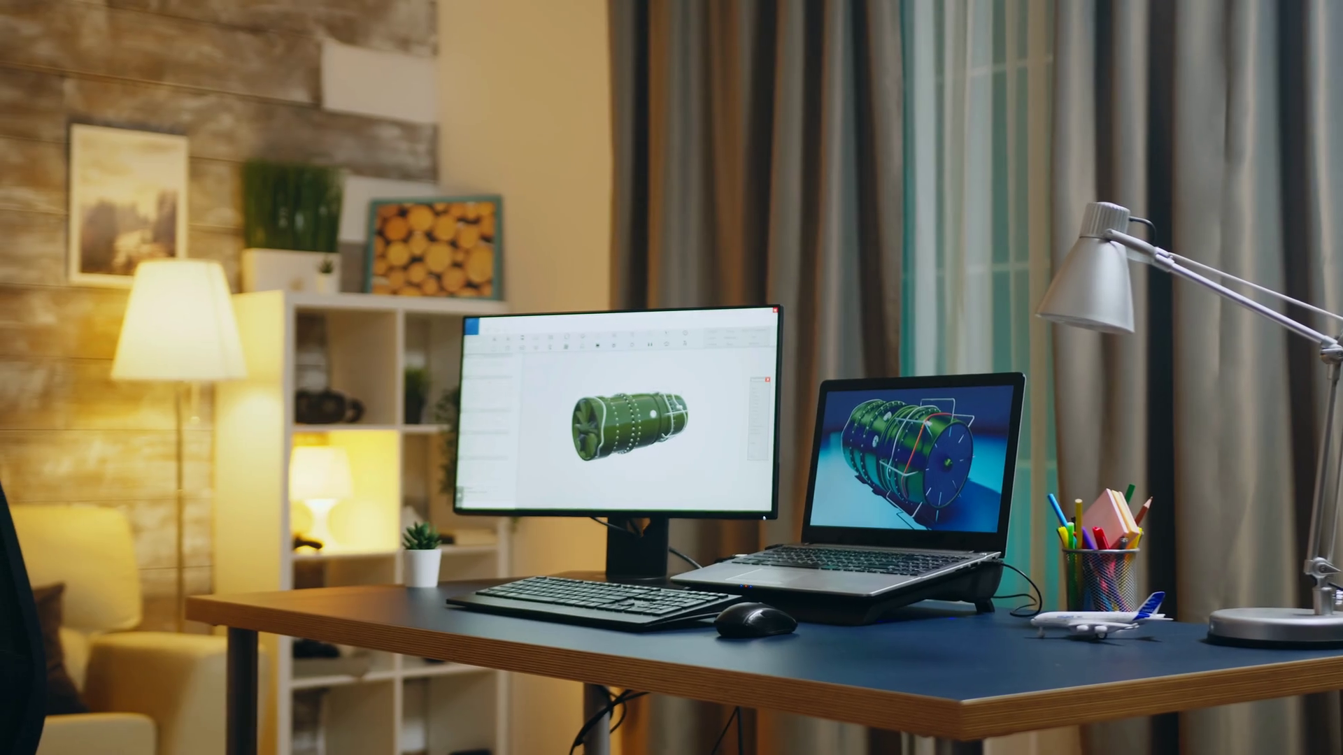 Young Engineer In Home Office Working On Stock Footage SBV-338168924 ...