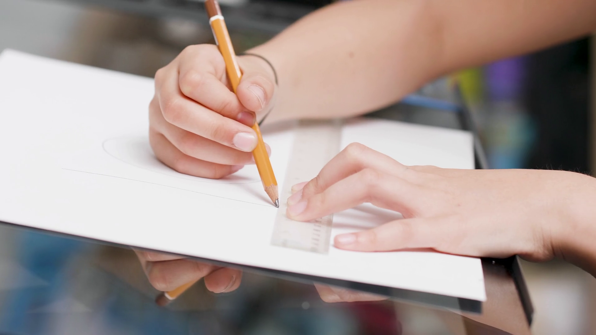 Young Artists Creating Precise Lines On Stock Footage SBV-334390700 ...