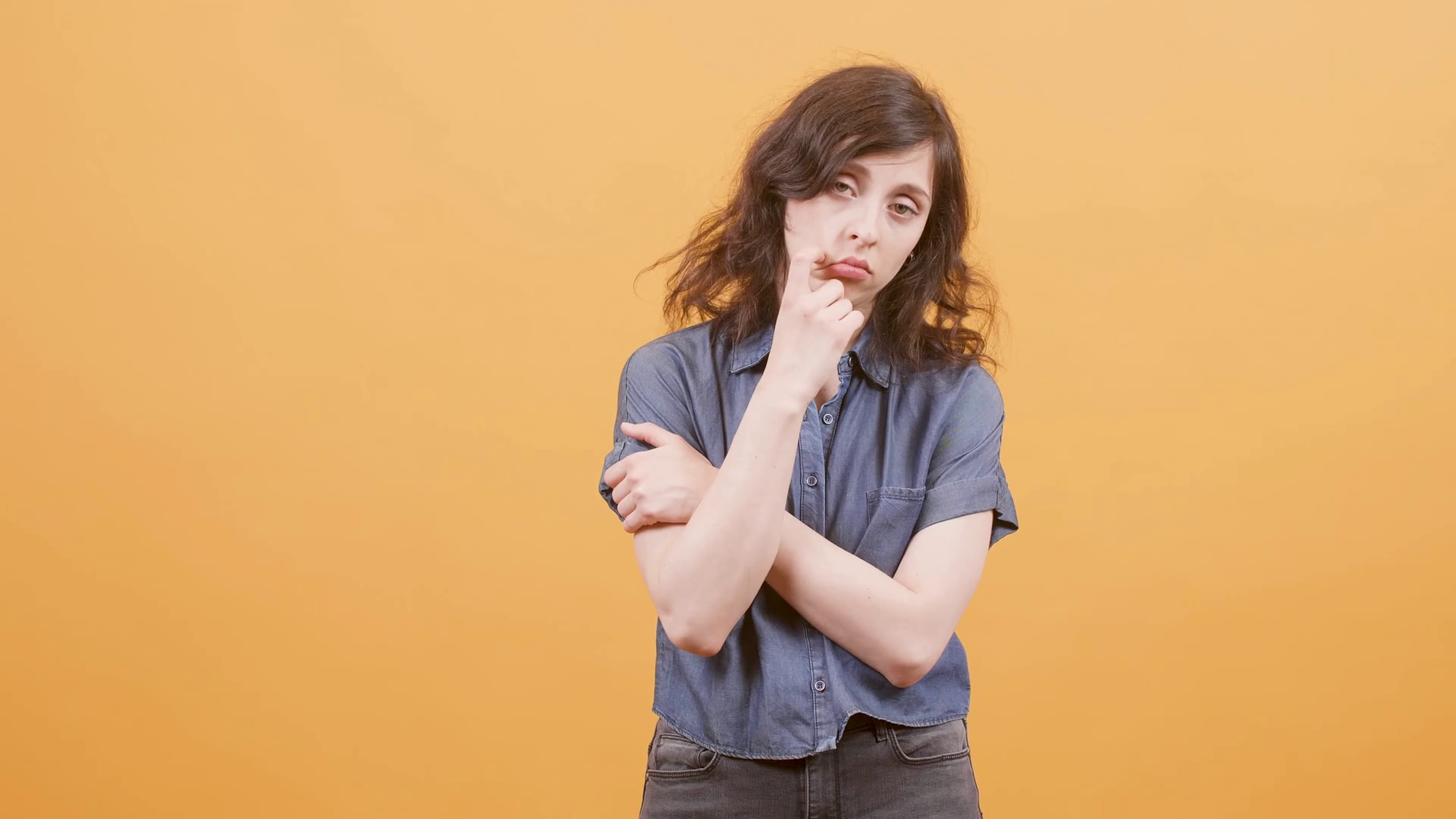 Bored Young Woman With Disinterest Isolated Stock Footage SBV-334476098 ...