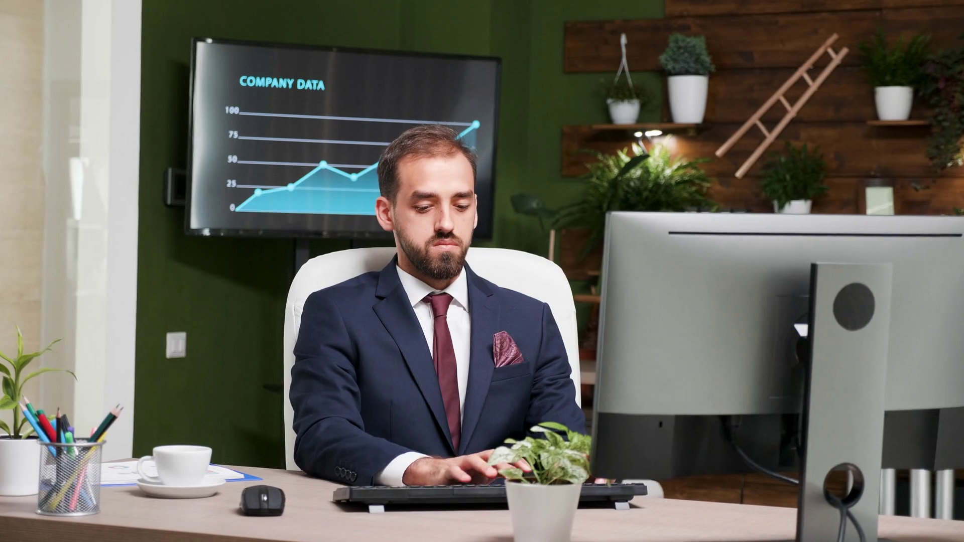 Zoom In Footage Of Office Employee Working Stock Footage SBV-335538155 ...