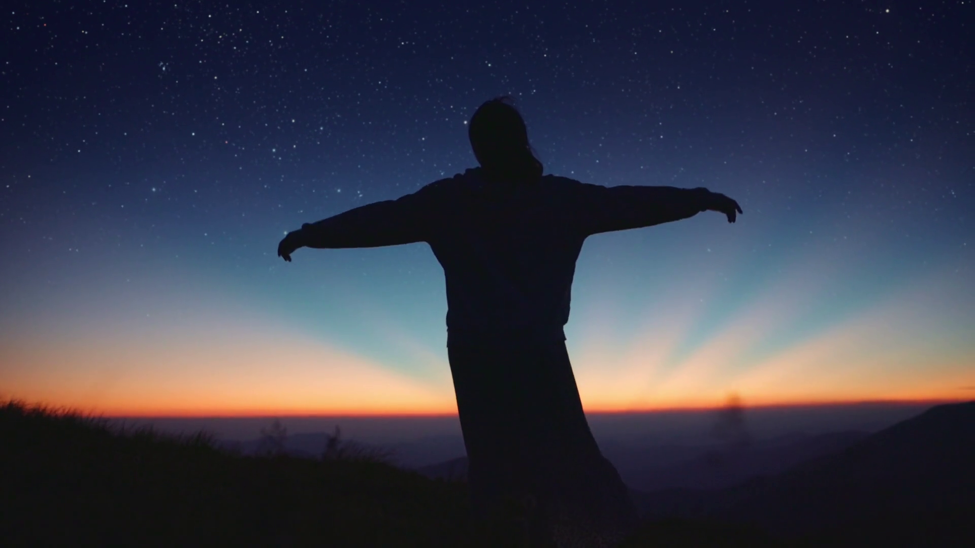 Young Woman Embracing Freedom Nature: Back Stock Footage SBV-337332235 ...