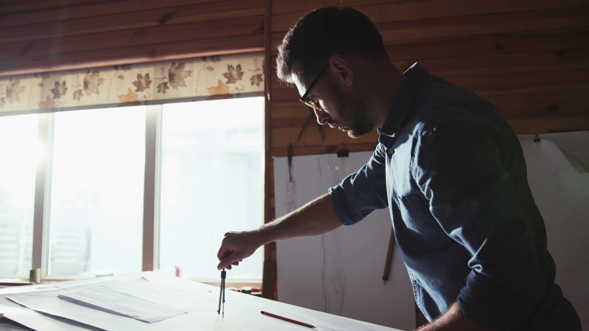 Professional Architect Drawing Circles With Stock Footage SBV-337332709 ...