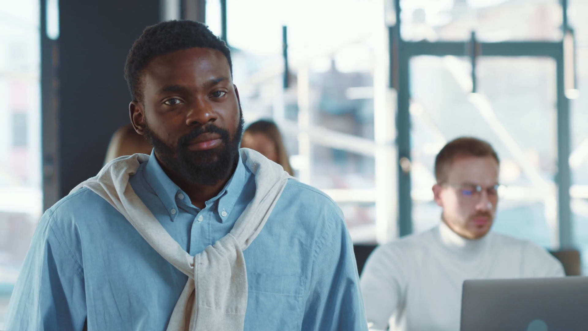 Confident Young Team Leader Posing In Office Stock Footage SBV ...