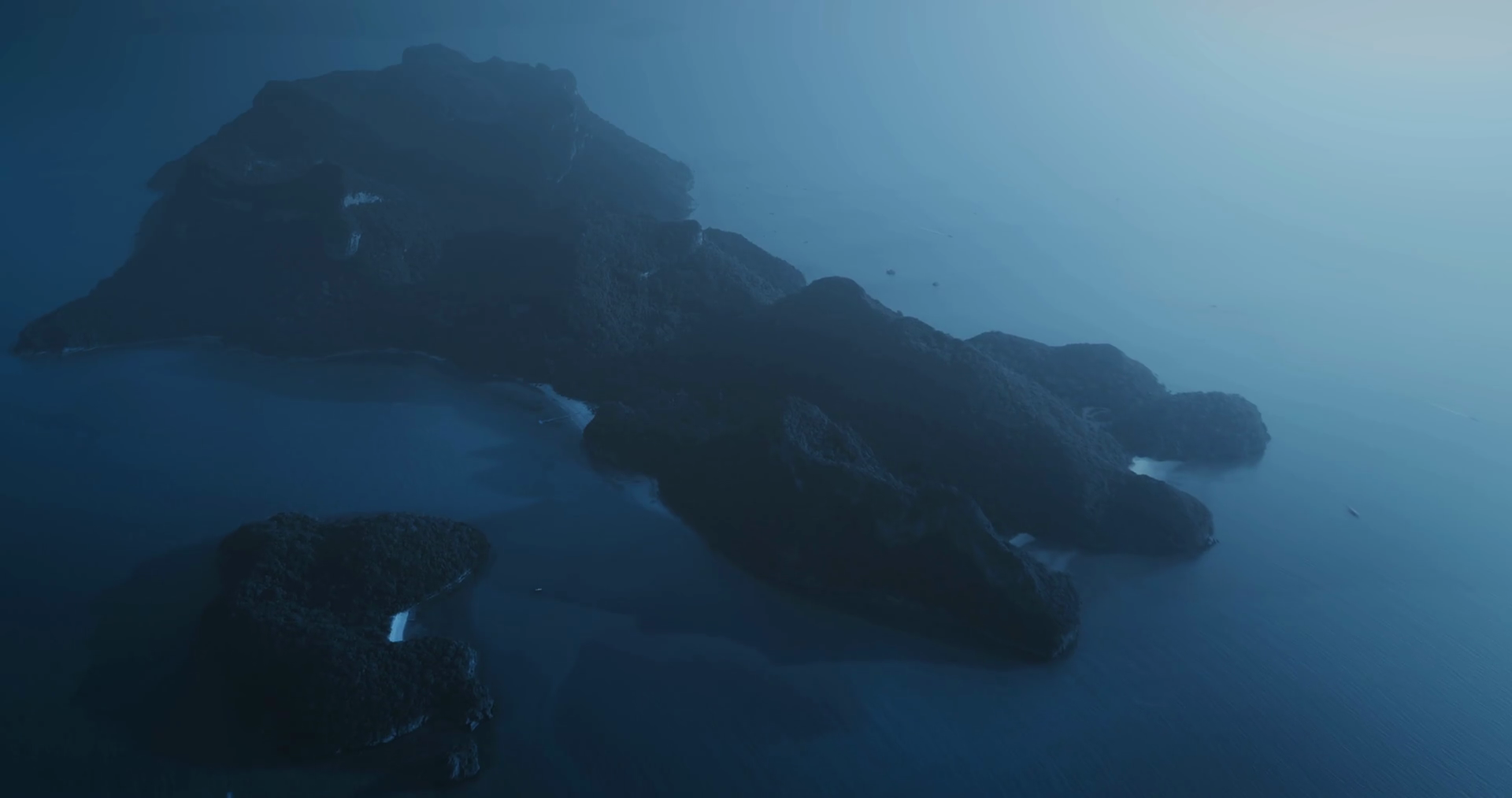 Dramatic Night Concept Aerial Moonlight Stock Footage SBV-347797600 ...