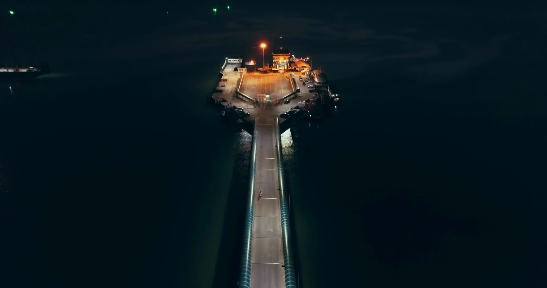 Aerial Evening Lighting Port Pier Harbor In Stock Footage SBV-347772629 ...
