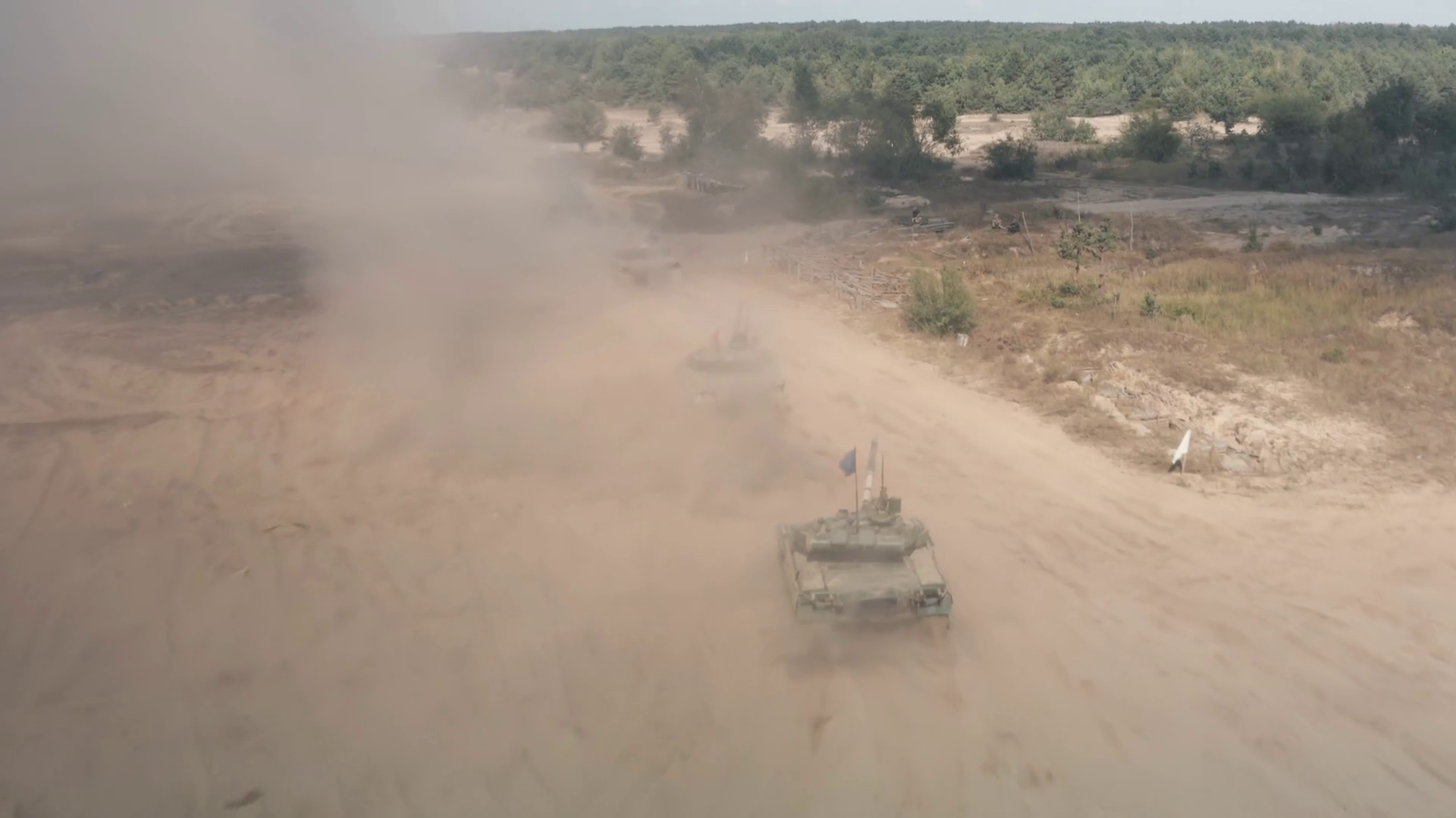 Armored Tanks Machines Driving Sandy Stock Footage SBV-347763751 ...