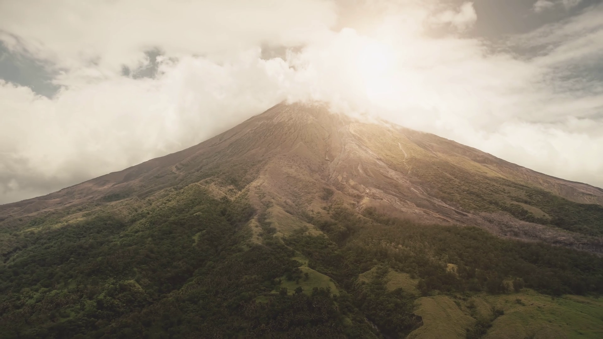 Volcano Mount Erupt At Sun Shine Closeup Stock Footage SBV-348742432 ...