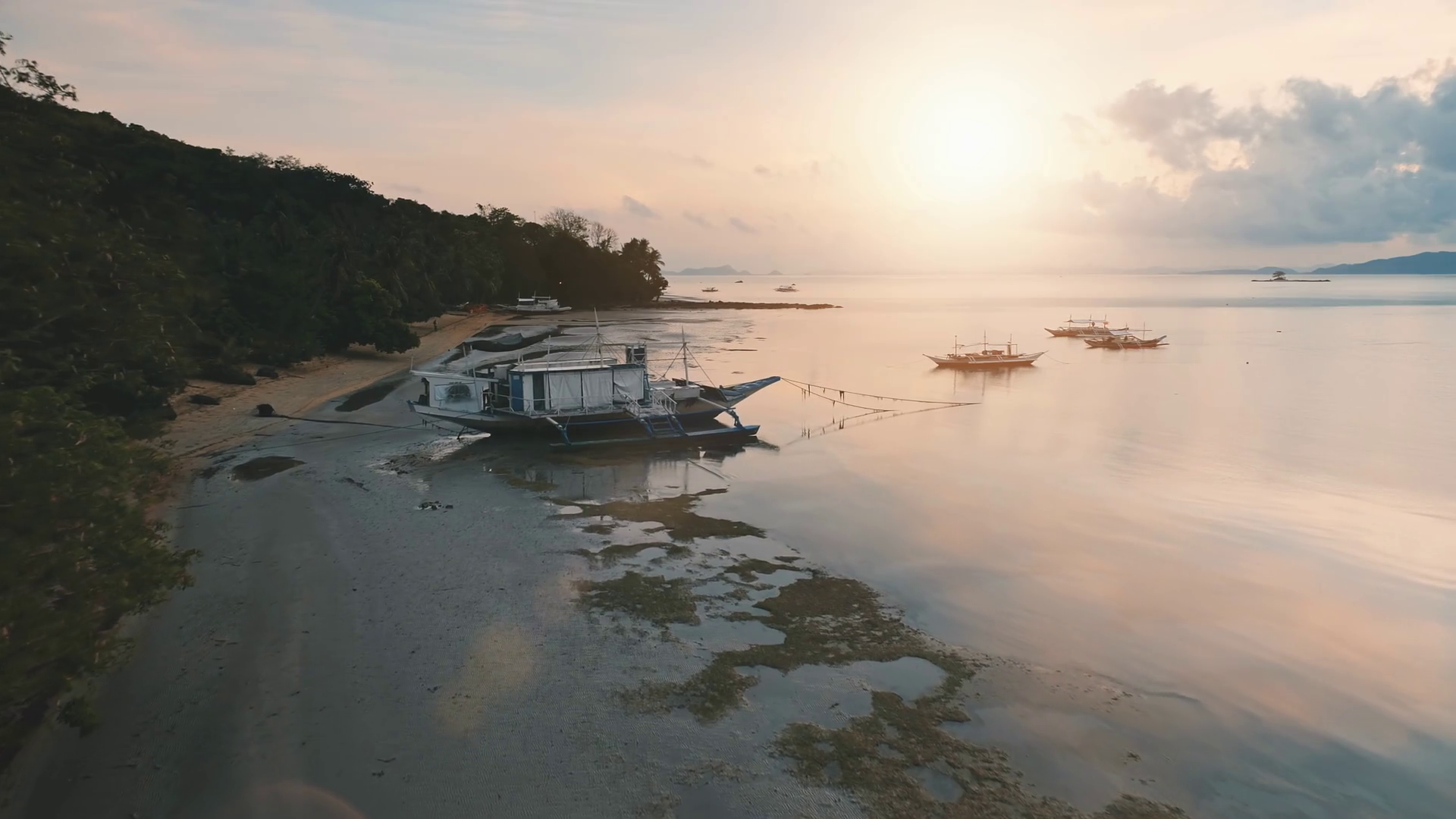 Big Bangka Boats Anchored On Tropic Beach Stock Footage SBV-347764074 ...