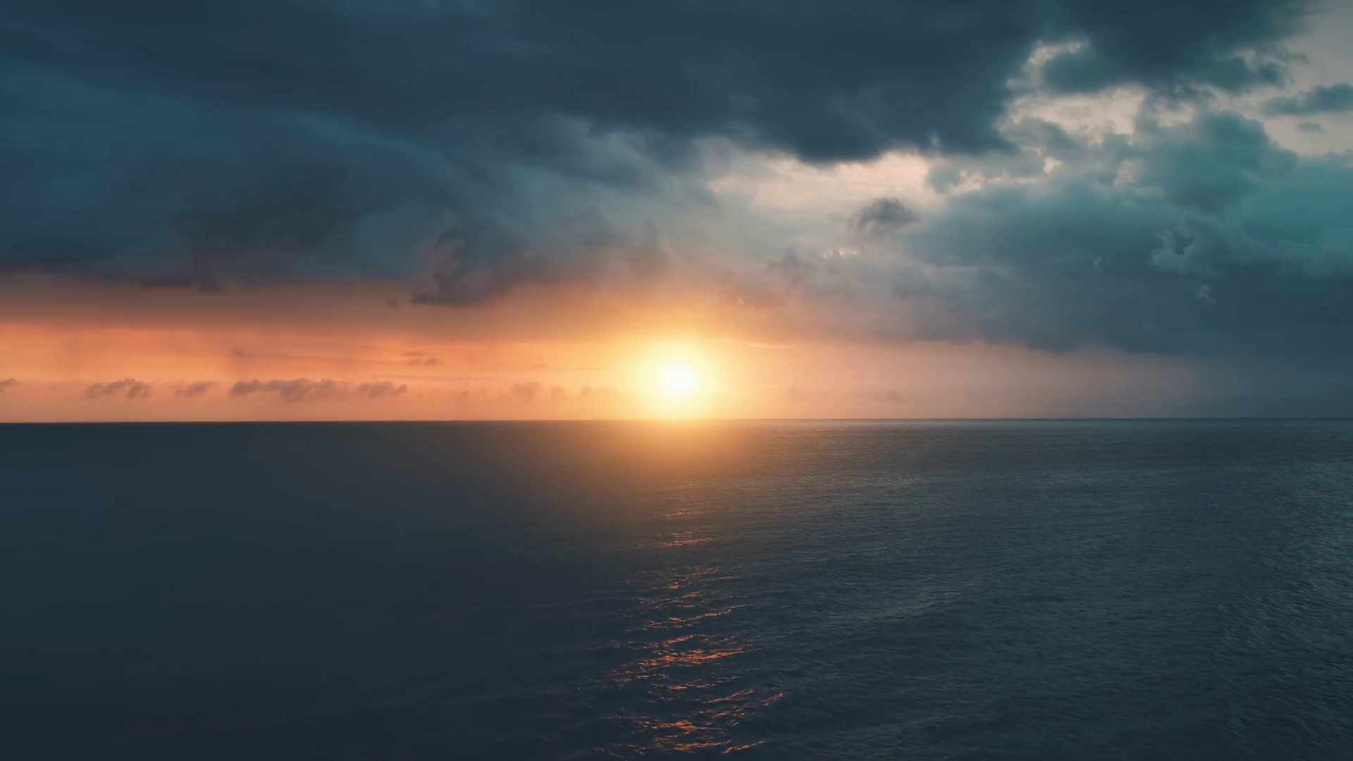 Sunset Reflection Over Blue Ocean Water Stock Footage SBV-348731051 ...