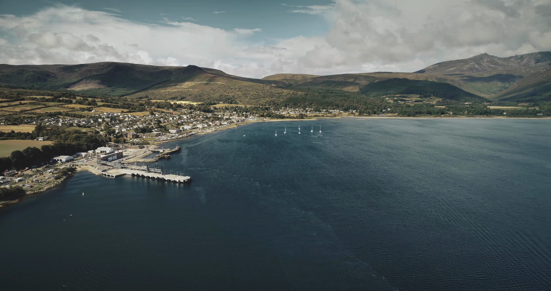 Scotland Ocean Port Aerial View: Ship Yachts Stock Footage SBV ...