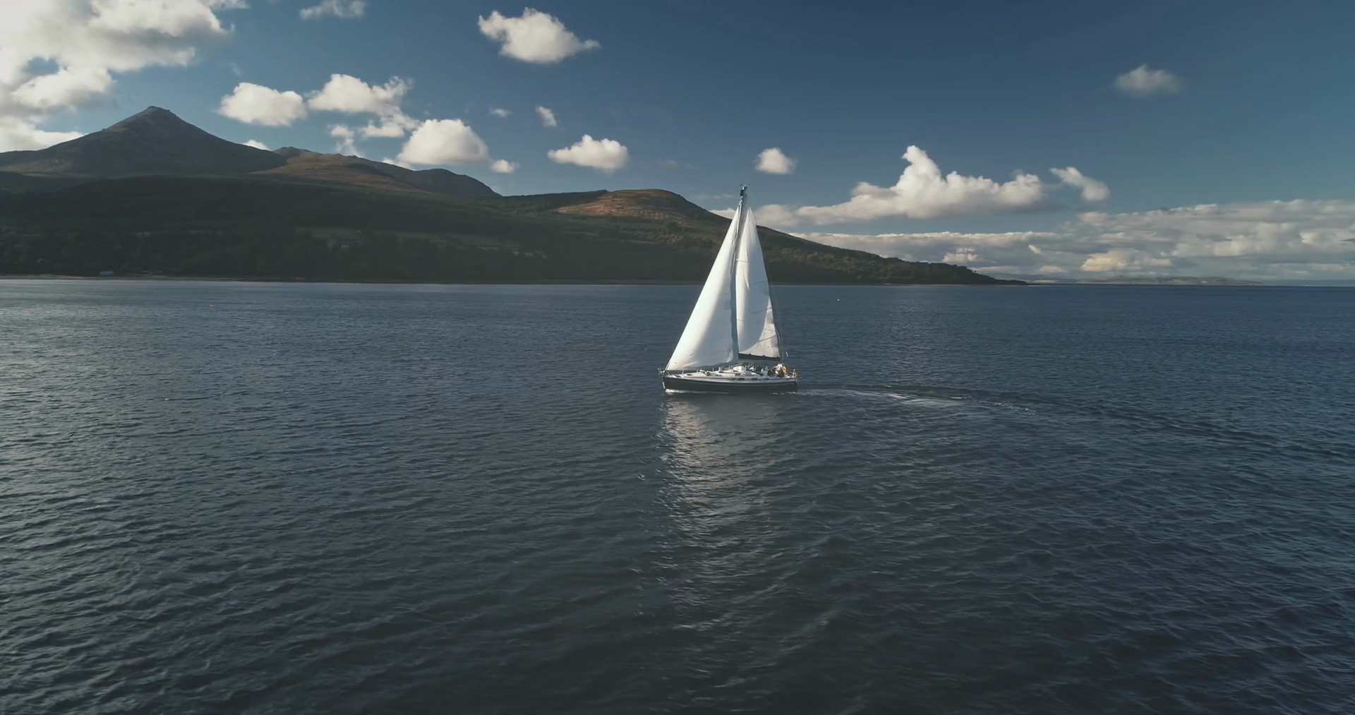 Sailboat Sun Reflection At Seascape Aerial Stock Footage SBV-347796986 ...