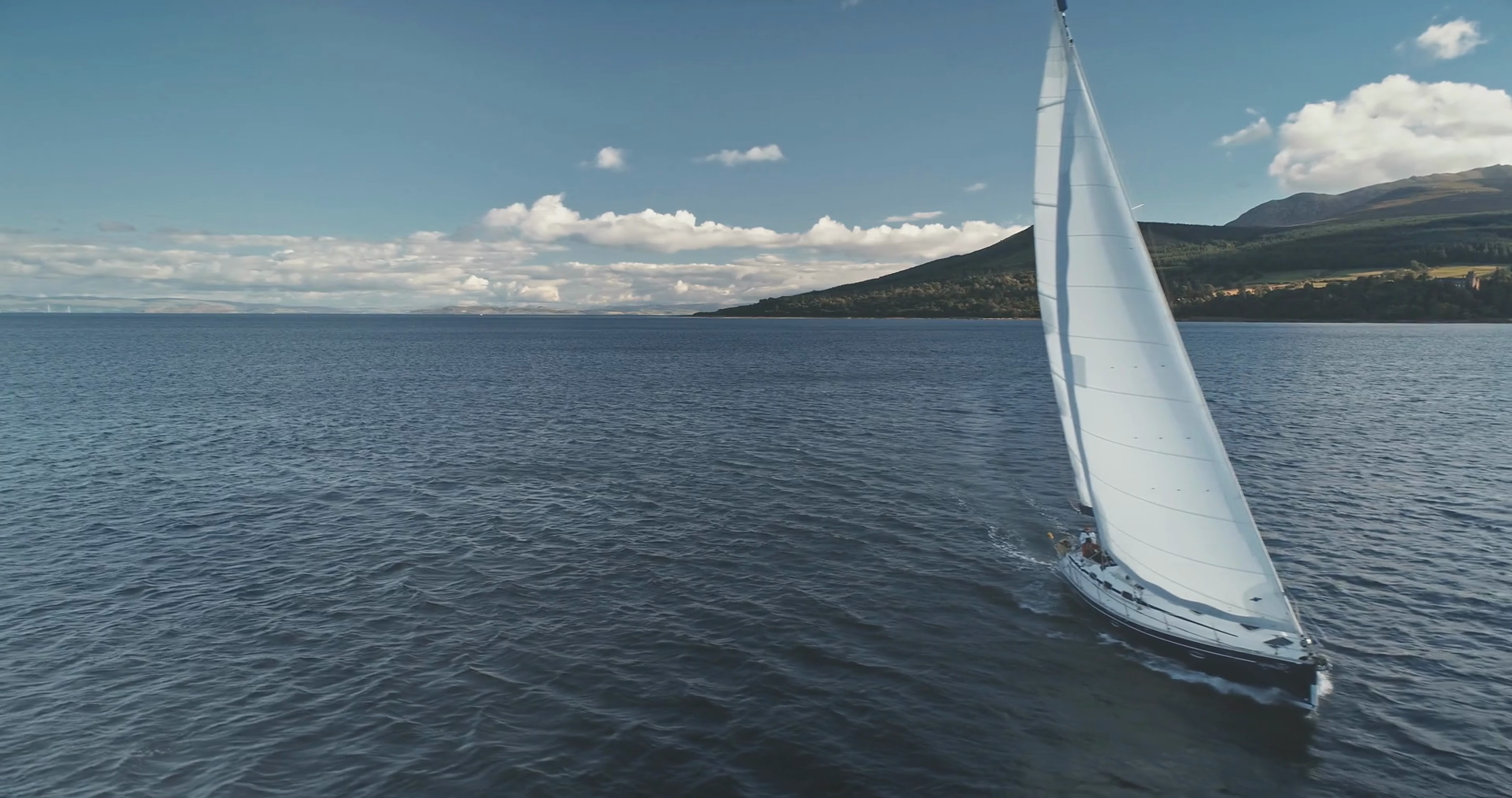 Seascape With Luxury Sailboat Aerial Yacht Stock Footage SBV-347768994 ...