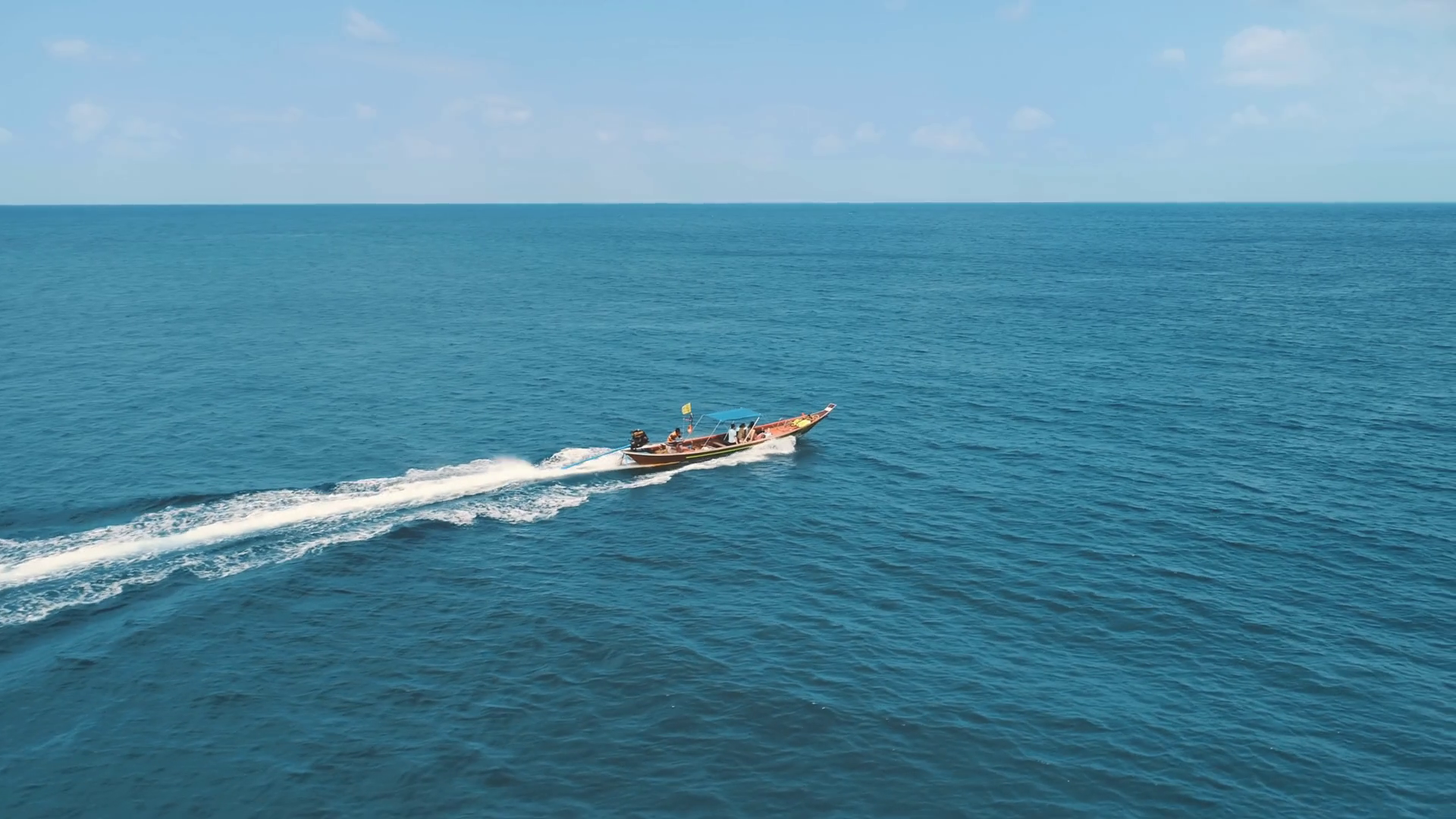 Aerial Ocean Speed Boat Sail Blue Sea Water Stock Footage SBV-347772262 ...