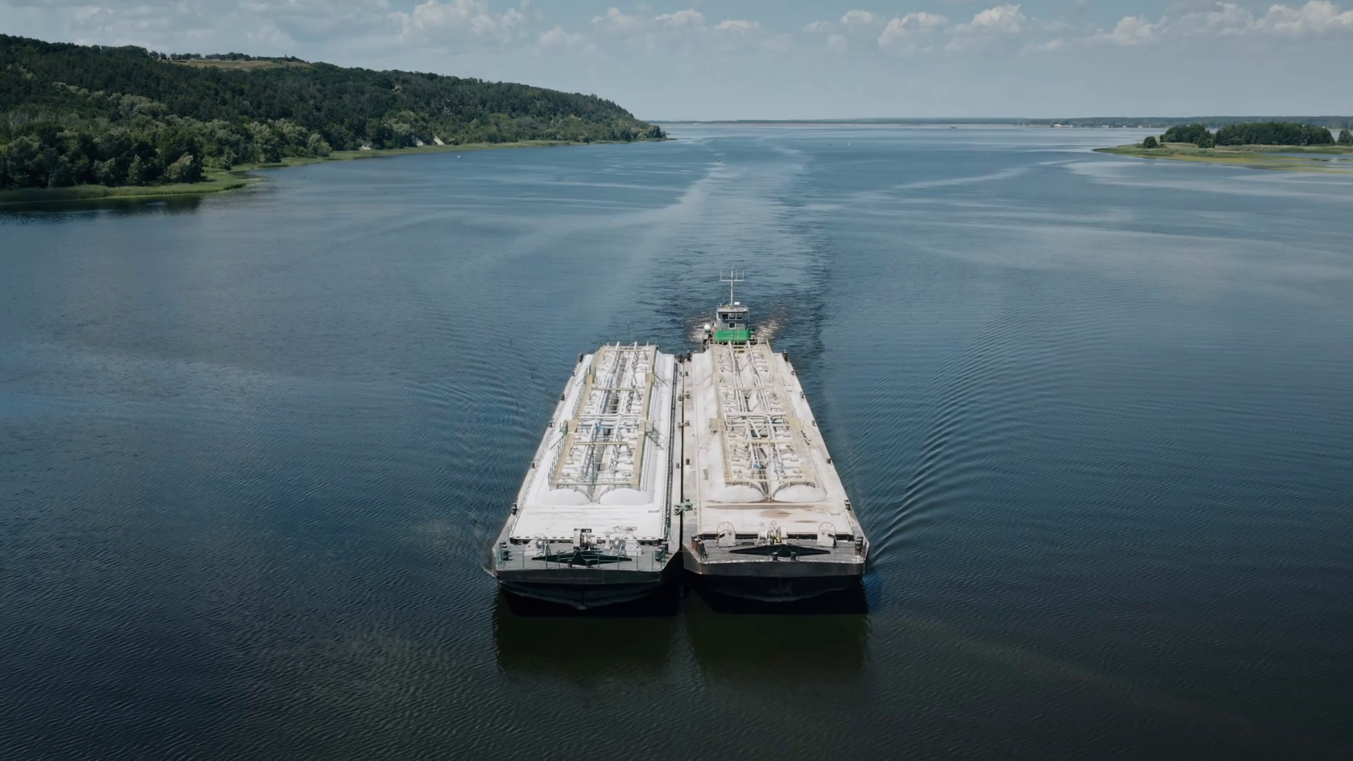 Modern Oil Tanker Ship Sail River Transport Stock Footage SBV-347773400 ...