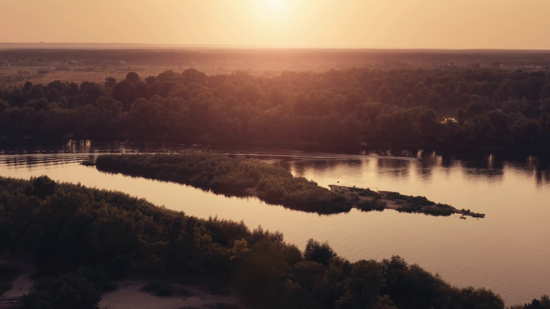 Bright Pink Summer Sunset Over River Stock Footage SBV-347773454 ...