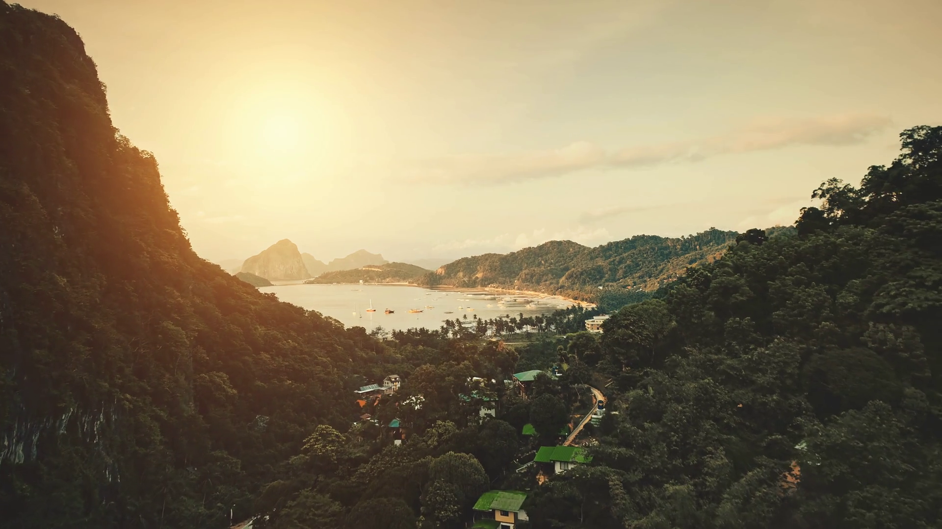 Port Town At Tropical Paradise Island Stock Footage SBV-348732265 ...