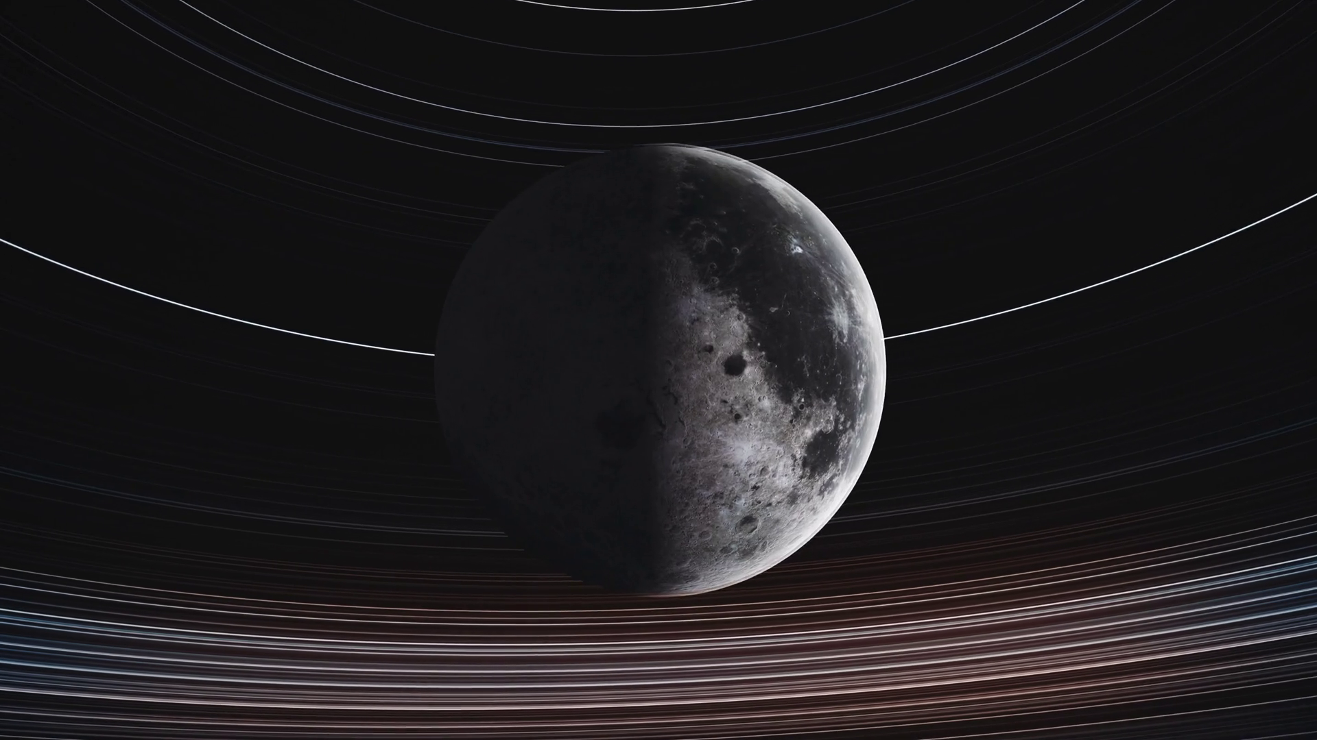 Moon Orbit Rotate Planet Close Up Spiral Stock Motion Graphics SBV ...