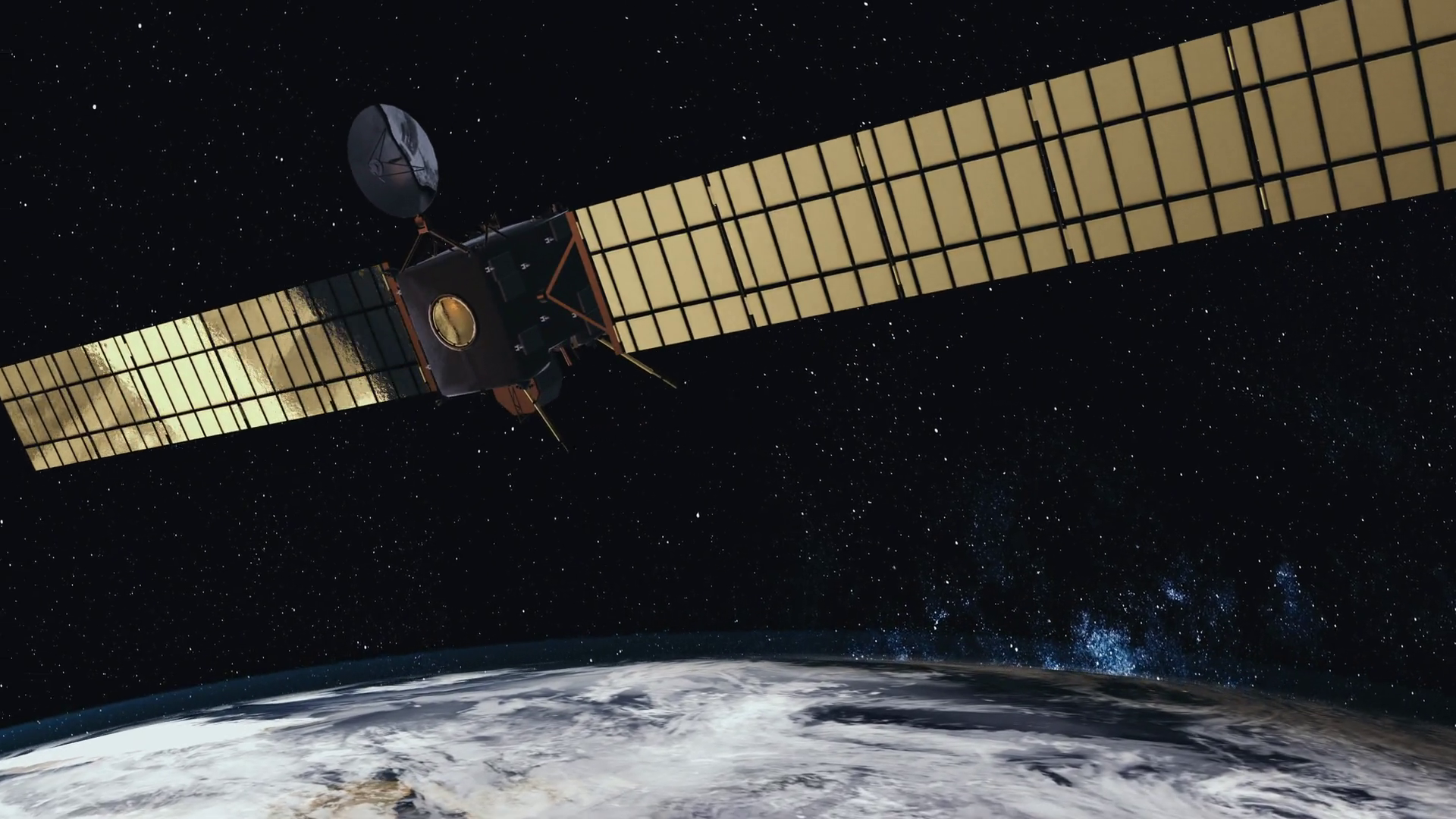 Modern Space Probe Flying Near Rotating Stock Motion Graphics SBV ...