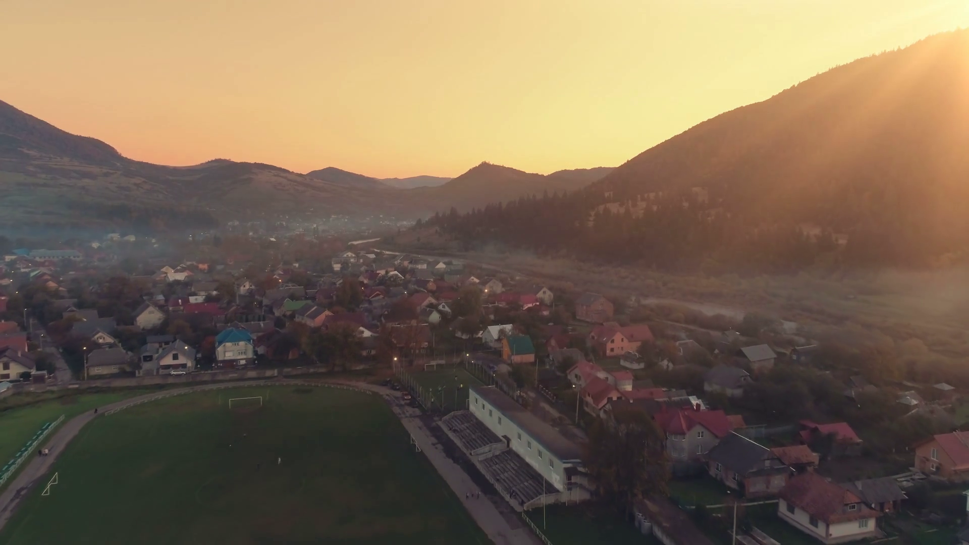 Wonderful Neat Town Buildings Surrounded Stock Footage SBV-348275506 ...