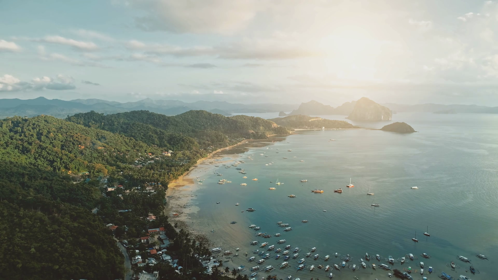 Ocean Pier Town Aerial: Sun Cityscape With Stock Footage SBV-348910530 ...