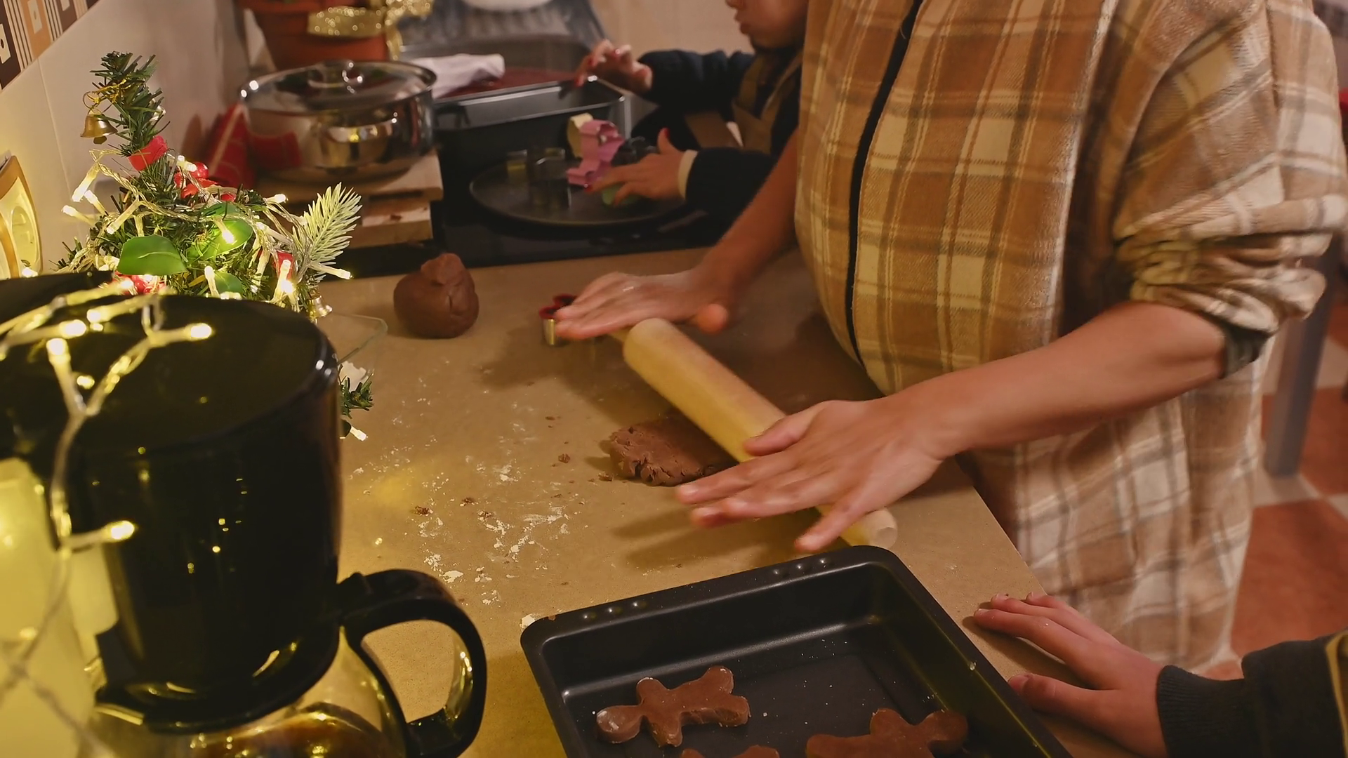 Family Making Christmas Cookies Together Stock Footage SBV-351726864 ...