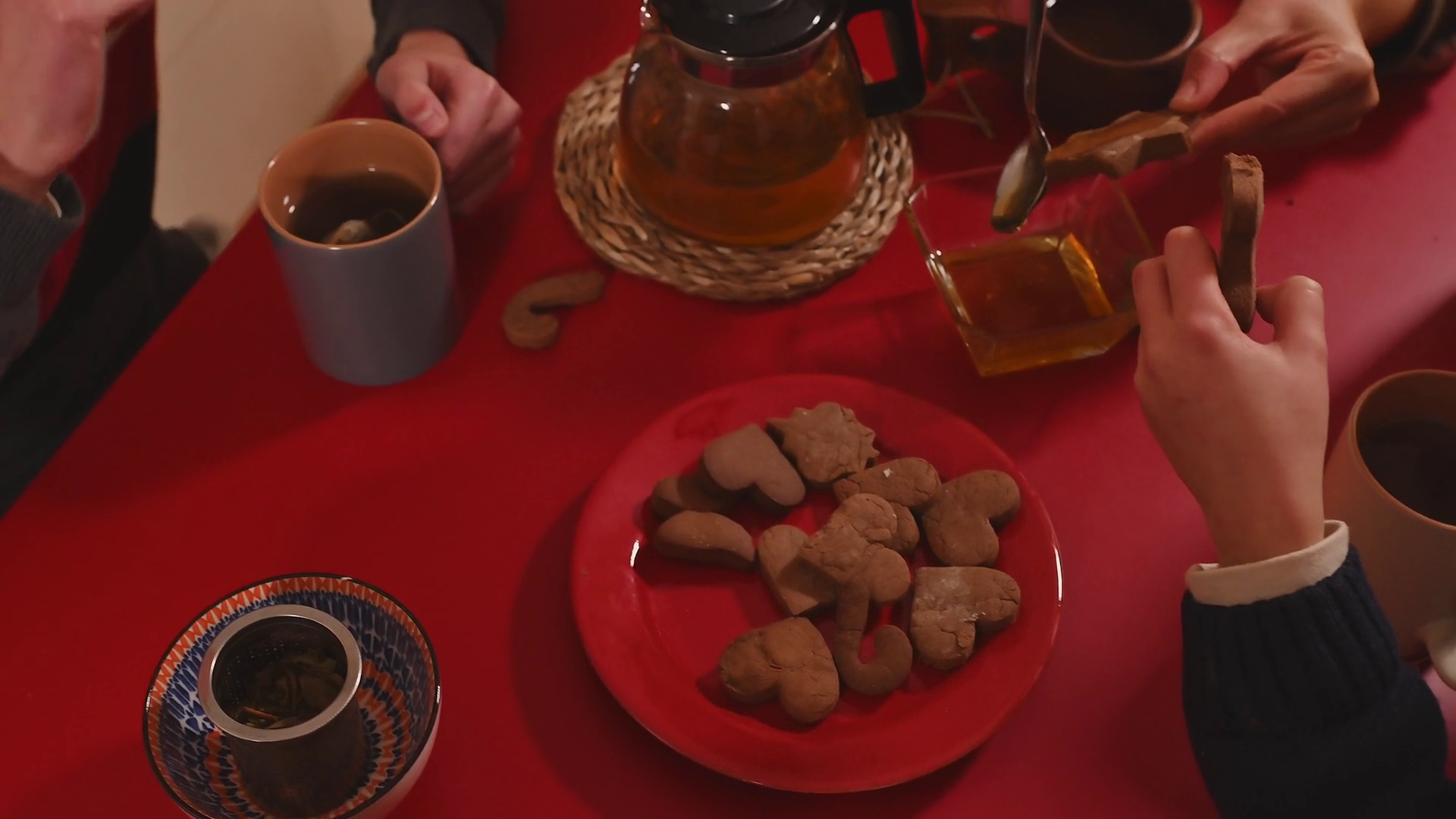 Cozy Family Gathering With Cookies Tea Stock Footage SBV-351726922 ...