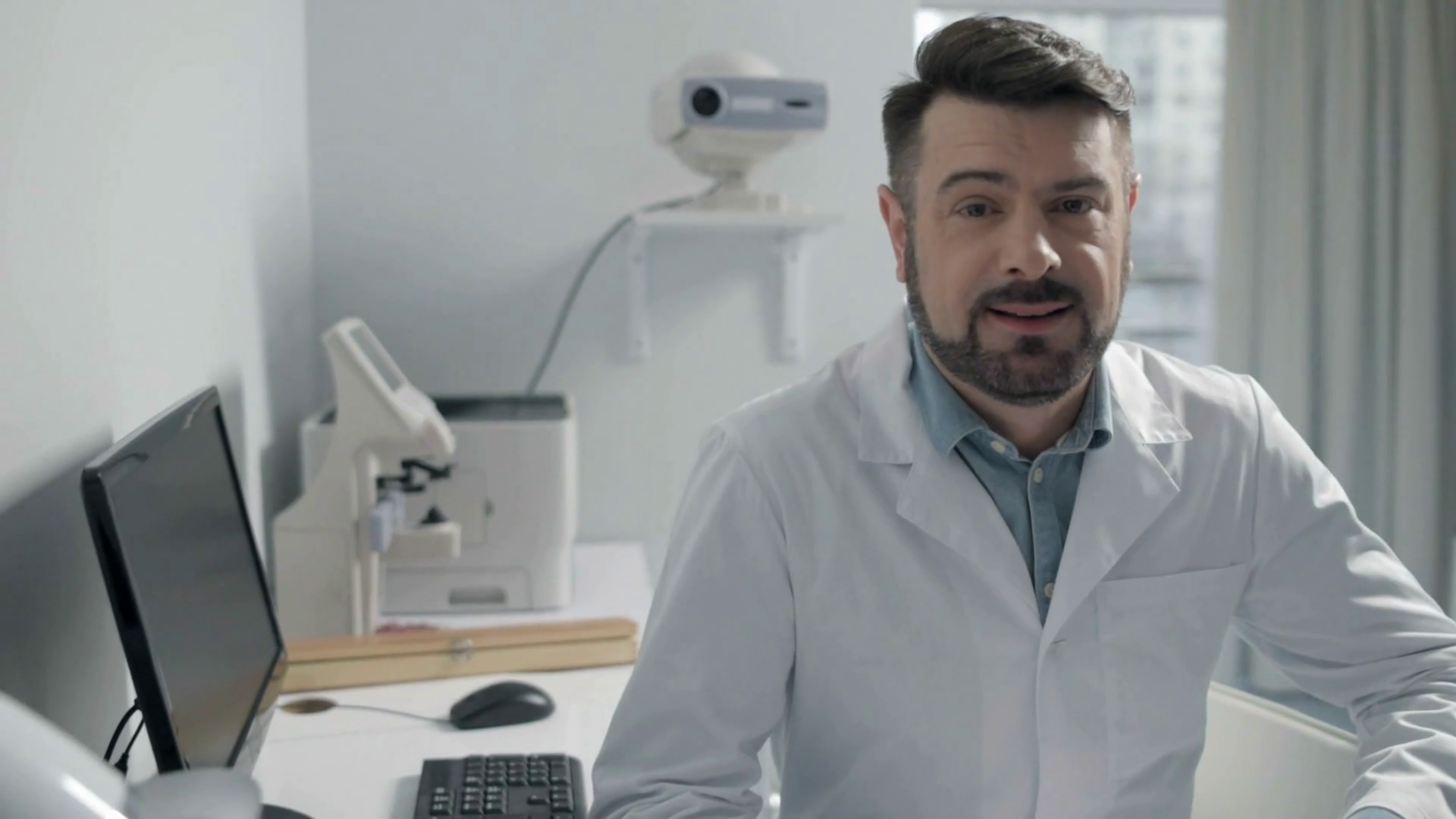 Amiable Doctor Giving Talk In Office Stock Footage SBV-314418679 ...