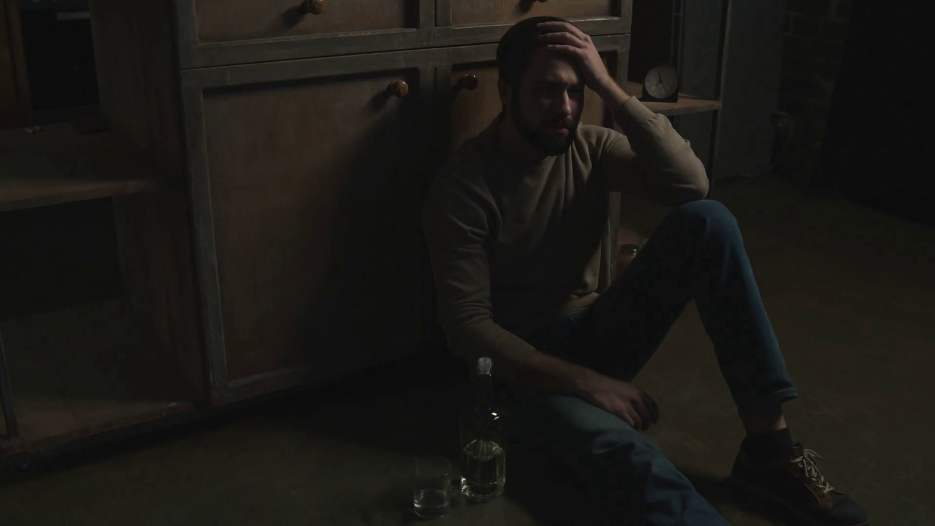 Struggling: Man Finding Solace In Solitude Stock Footage SBV-319822897 ...