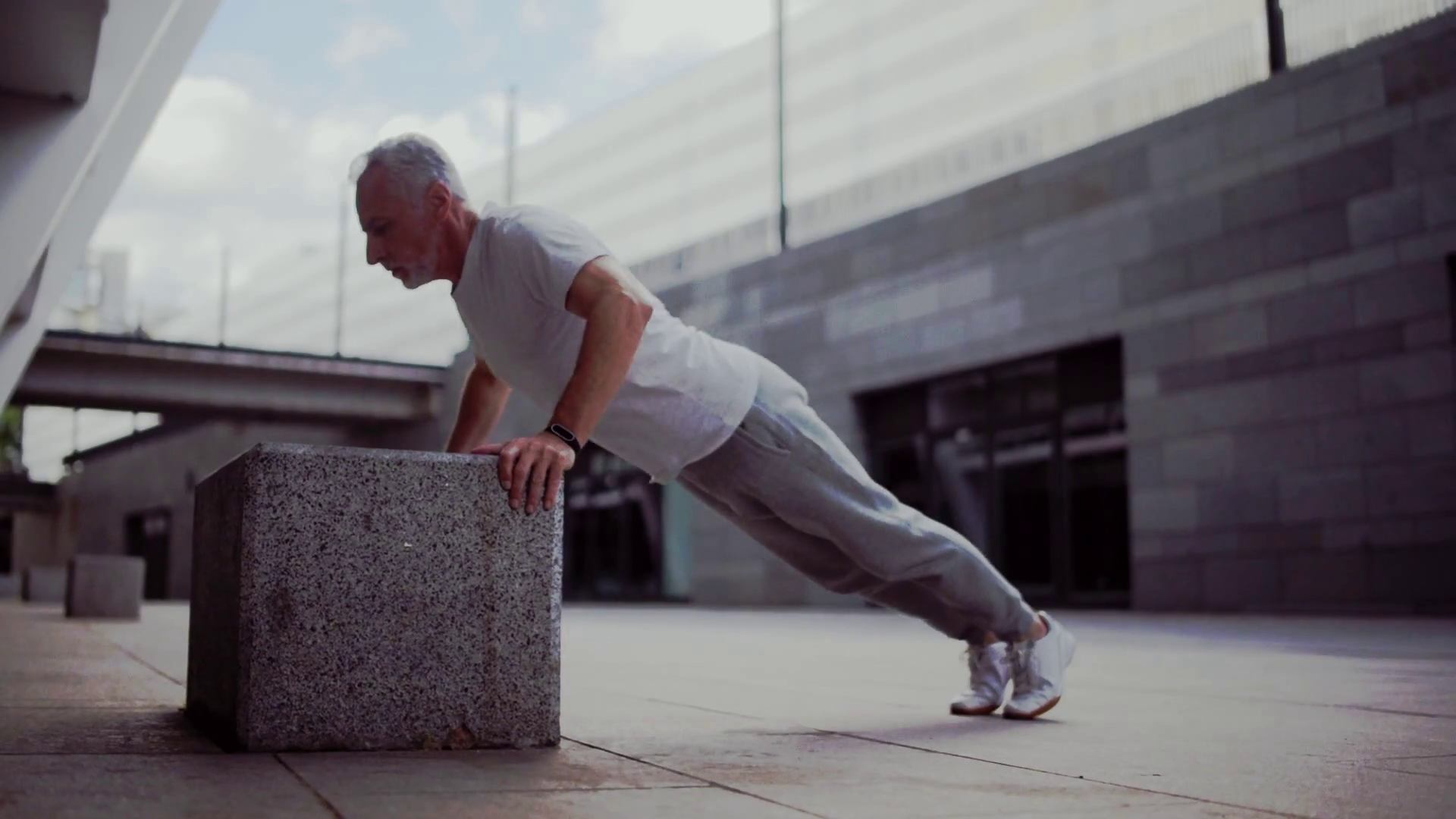 Senior Man Doing Push Ups Outdoors Stock Footage SBV-316402337 ...