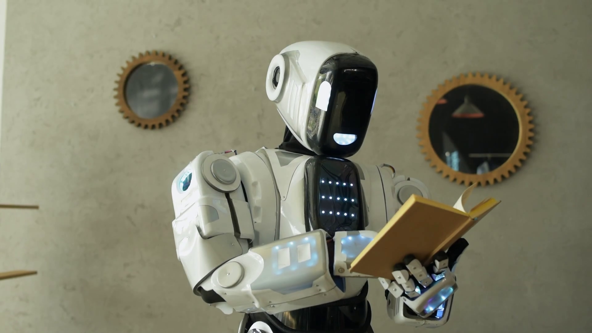 Smart Robot Reading Interesting Book Stock Footage SBV-318158894 ...