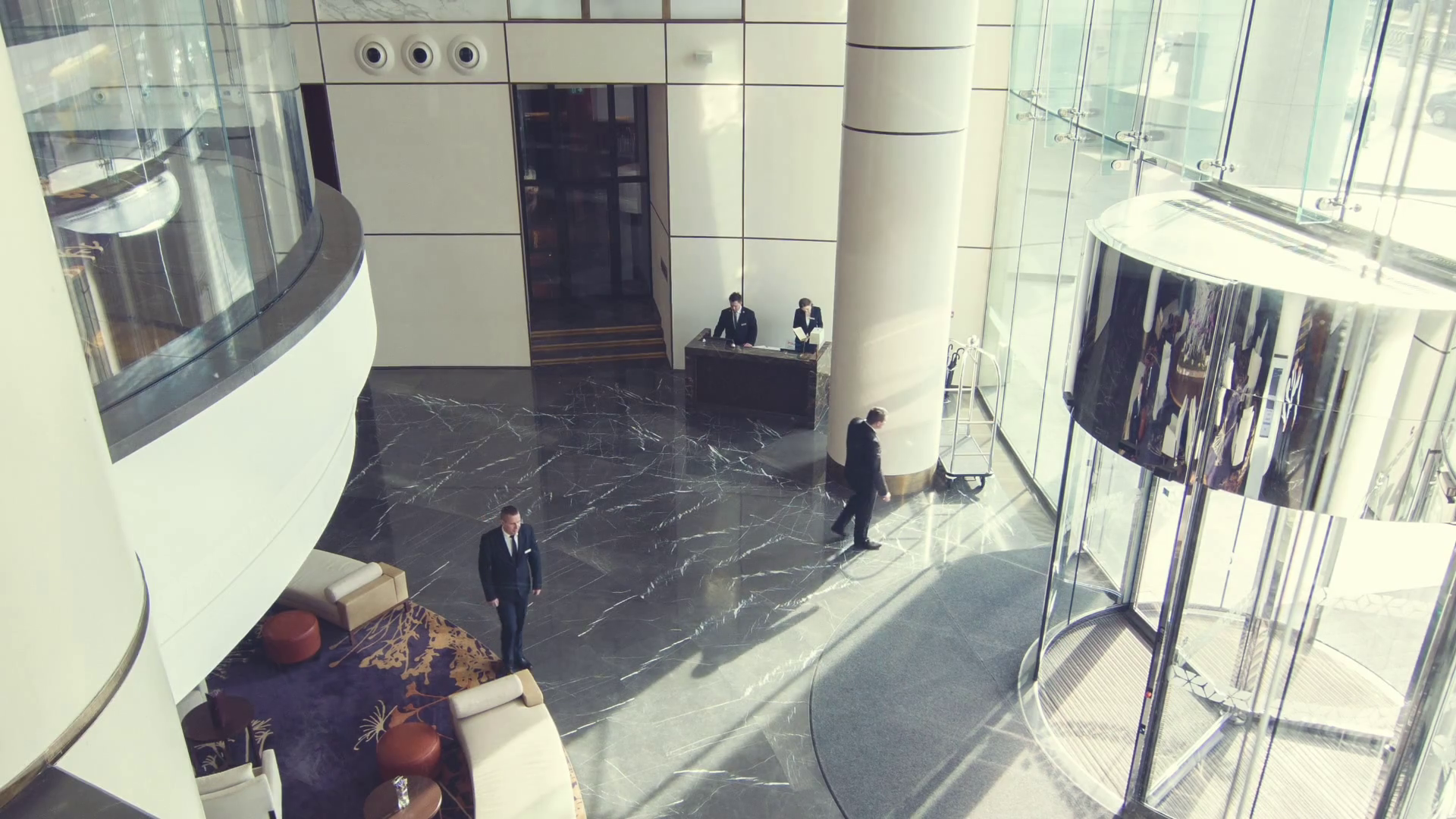 Top View Of Modern Spacious Hotel Lobby Stock Footage SBV-314223307 ...