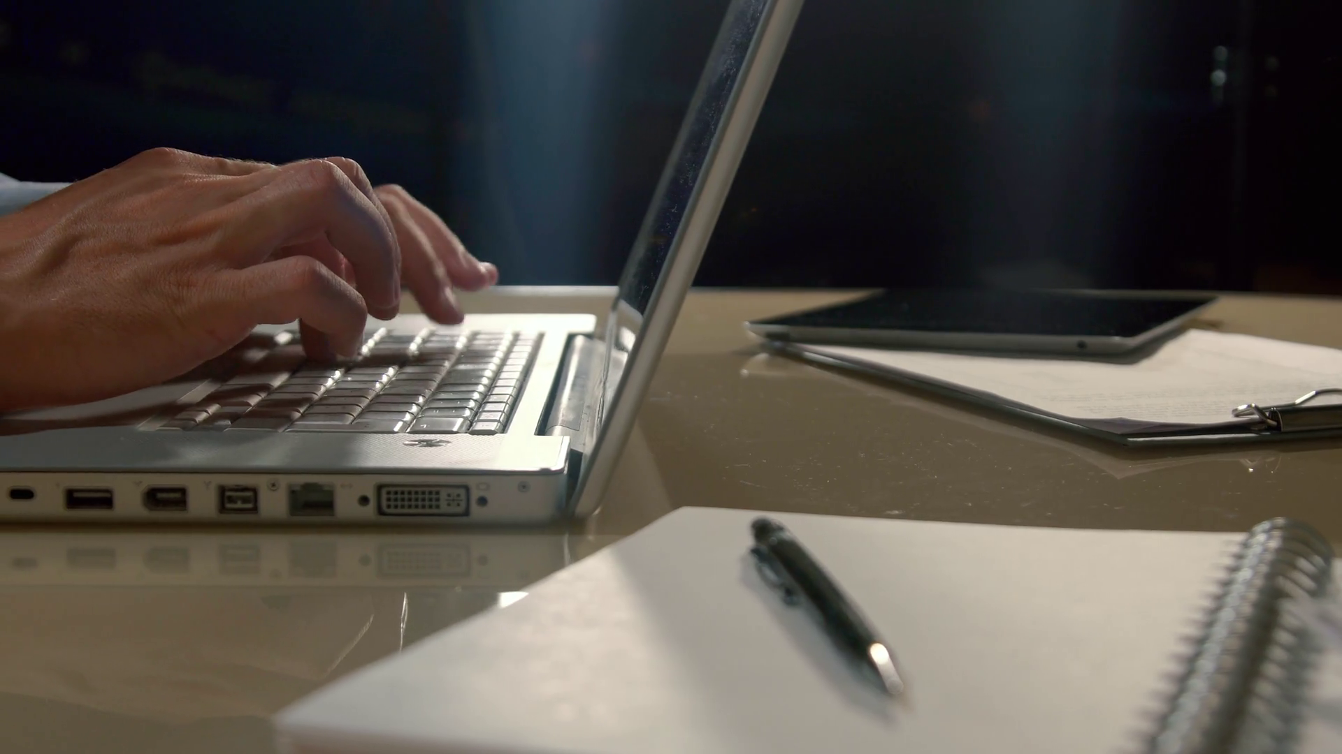 Close-up Of Lap-top Computer Man Typing On It Stock Footage SBV ...