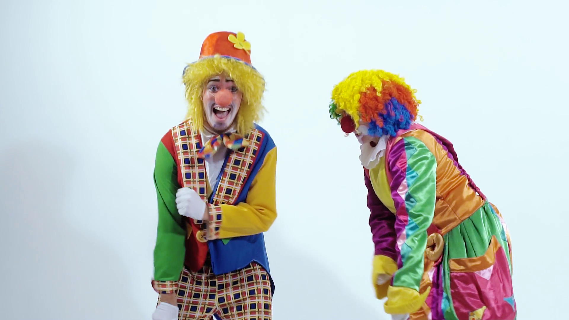 Dancing Excited Clowns Turning Round Stock Footage SBV-311342453 ...