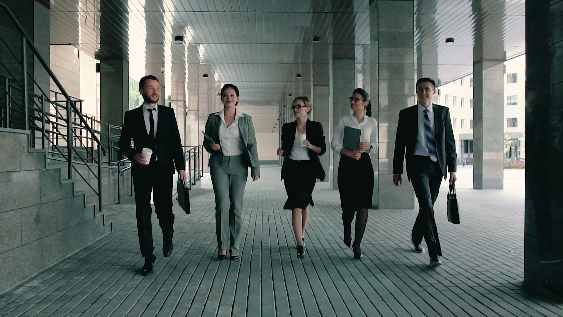 Five Business Coworkers Walking Towards Stock Footage SBV-310291343 ...