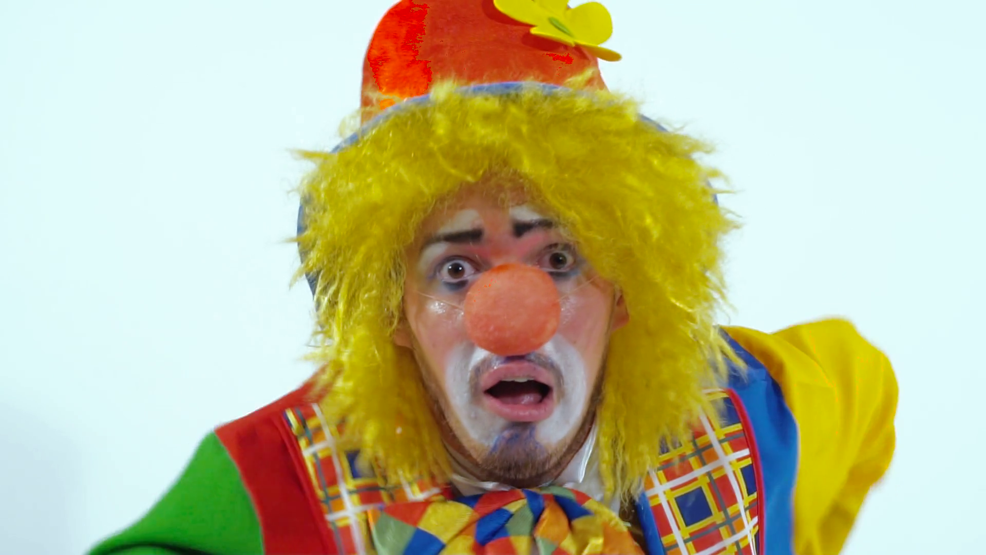 Frightened Colorful Clown Running Towards Stock Footage SBV-311343036 ...