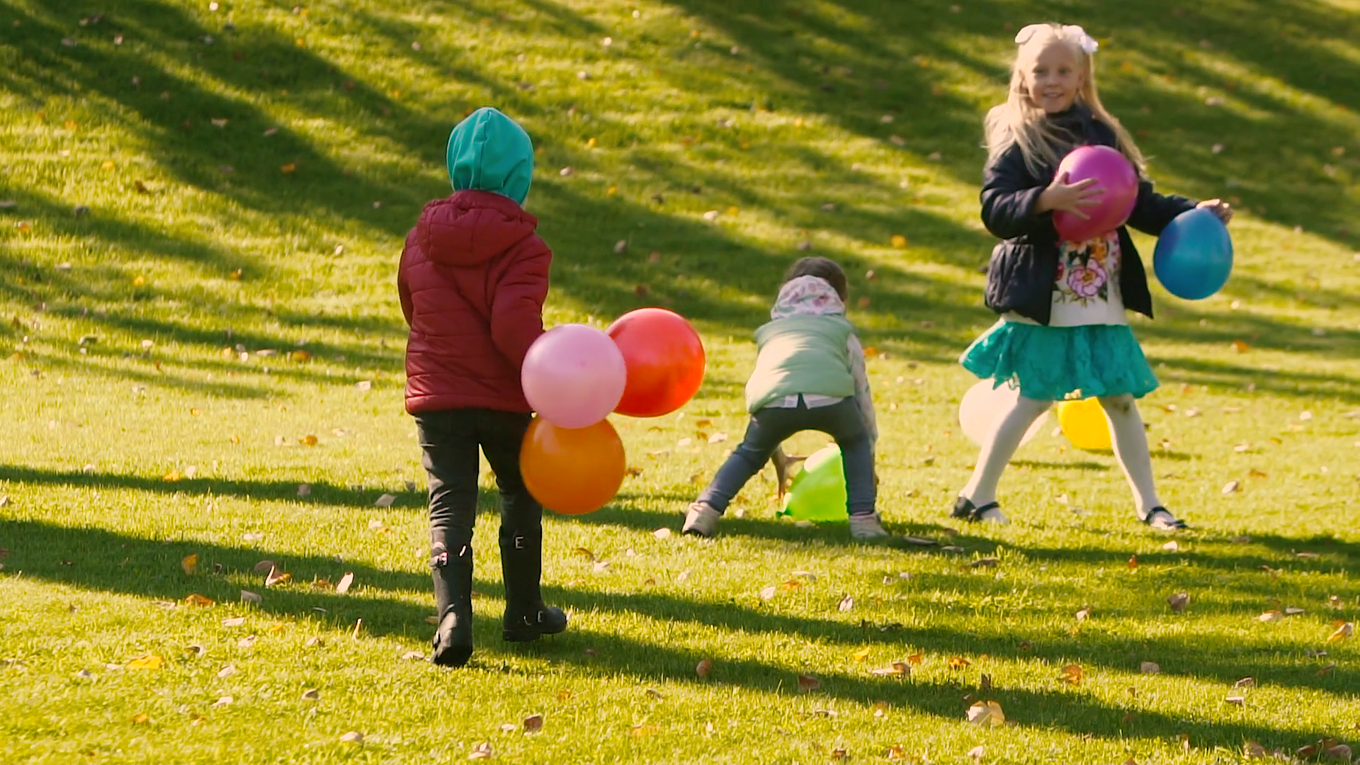 Children Enjoying Balloon Play Outdoors Stock Footage SBV-311559145 ...